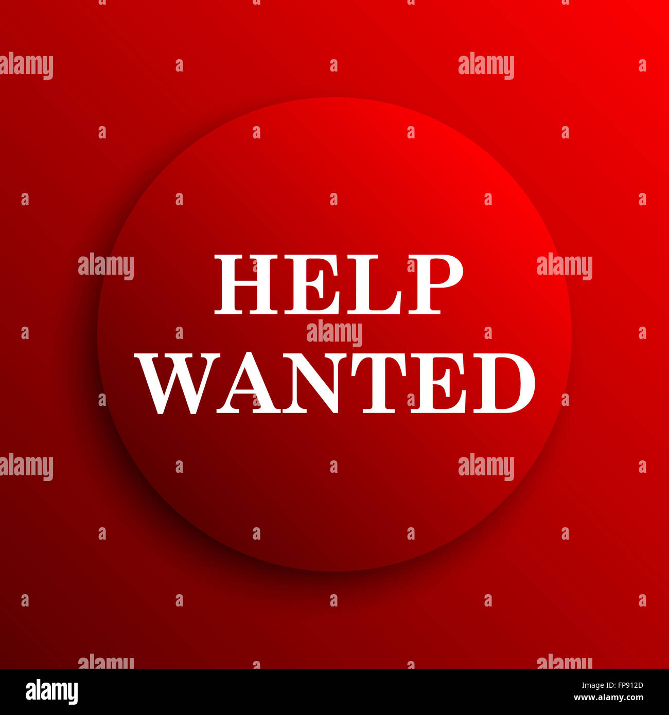 Help wanted icon. Internet button on white background Stock Photo - Alamy