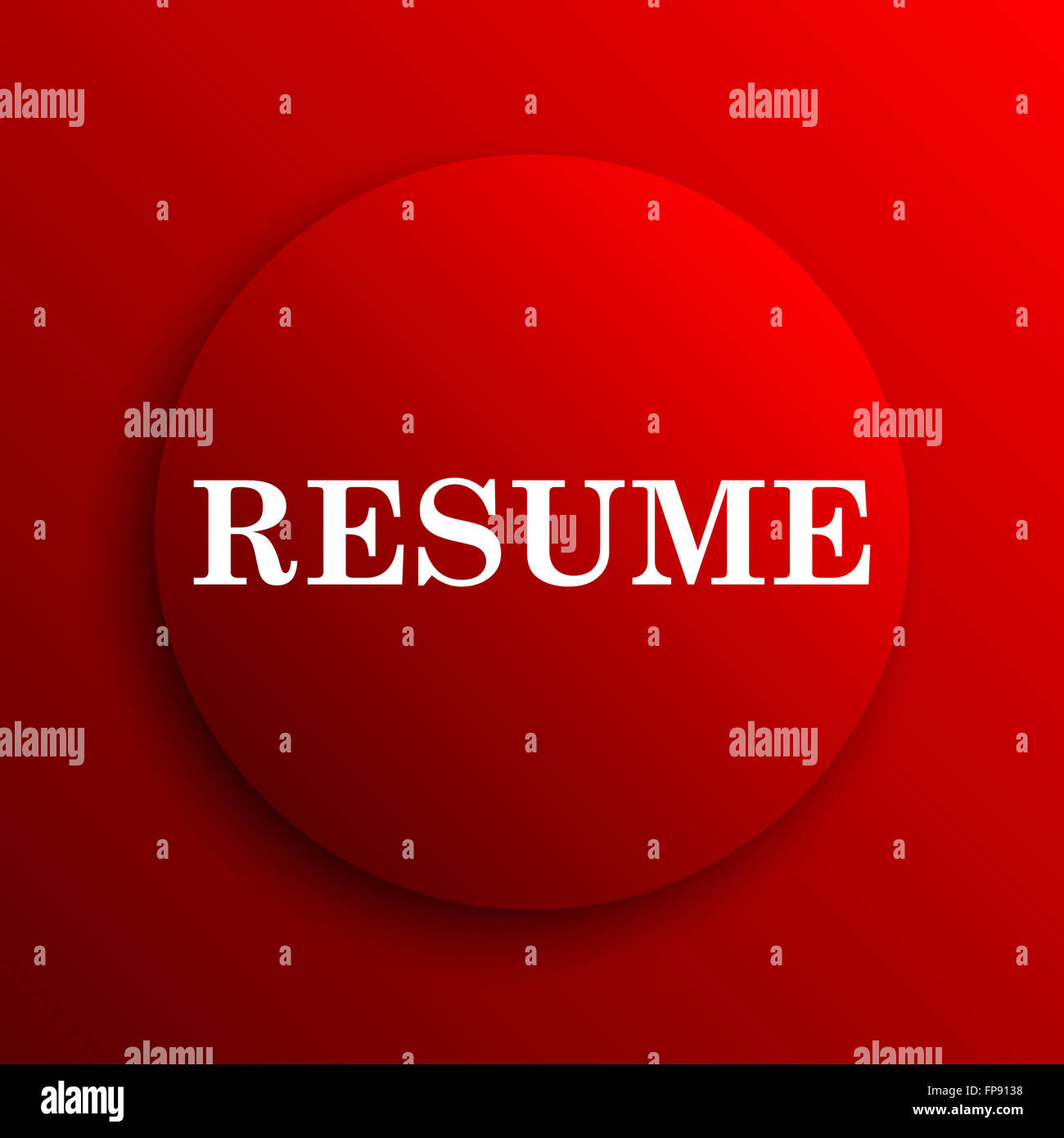Resume icon. Internet button on white background Stock Photo - Alamy