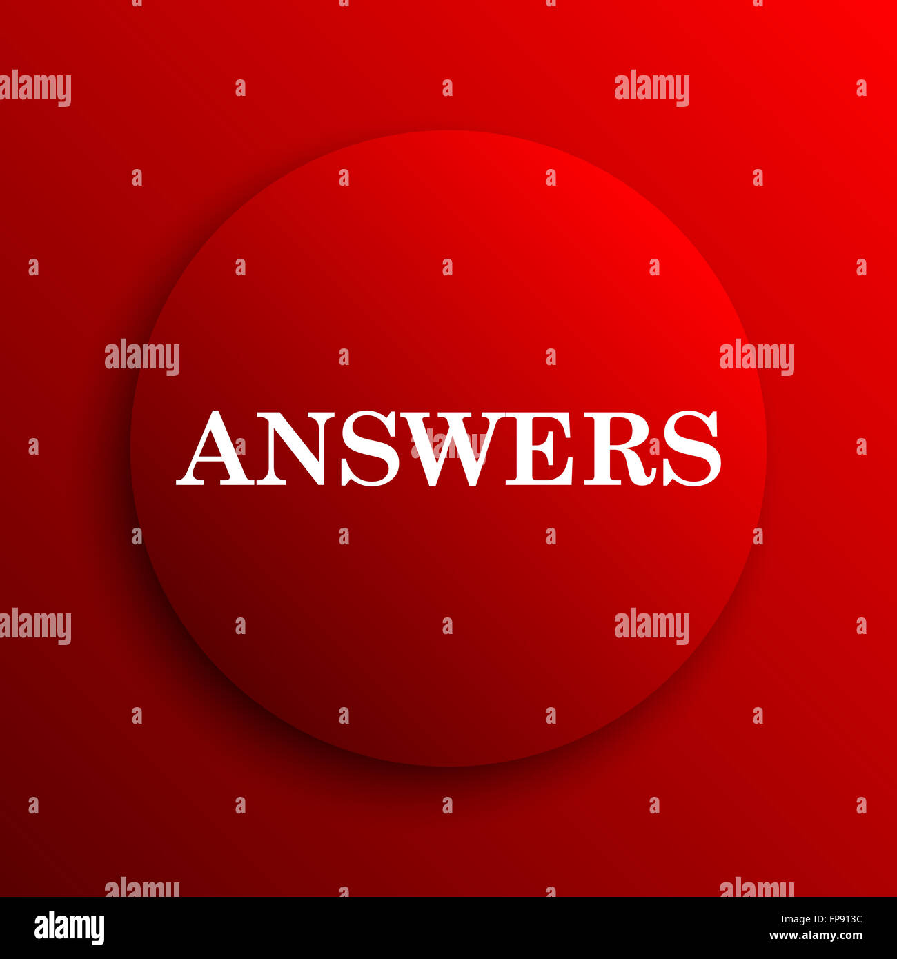 Answers icon. Internet button on white background Stock Photo - Alamy