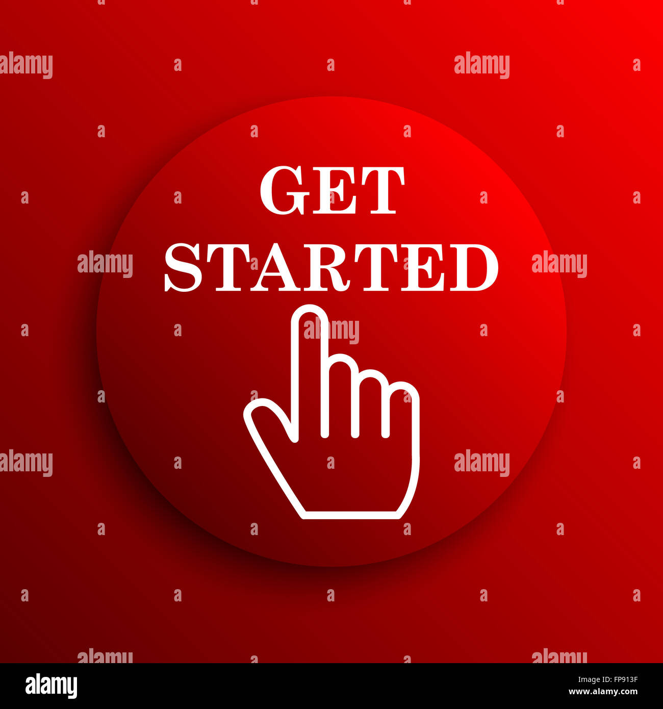 Get started icon. Internet button on white background Stock Photo - Alamy