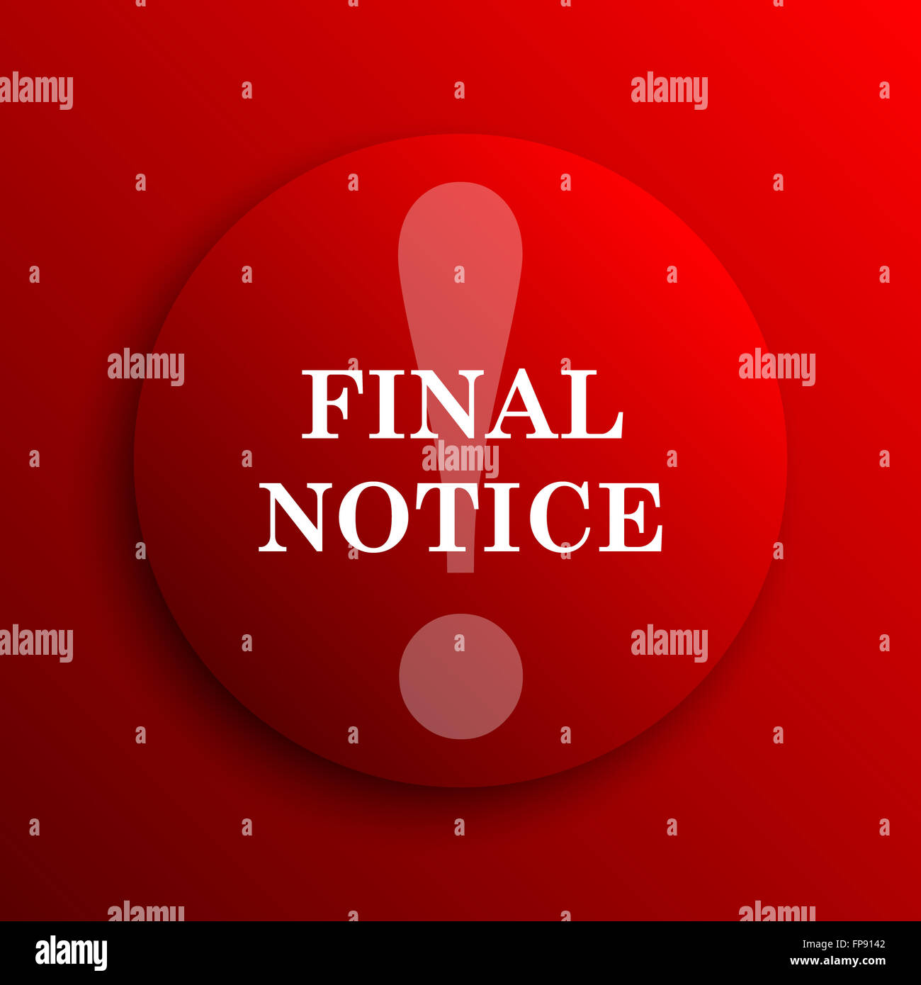 Final notice icon. Internet button on white background Stock Photo - Alamy