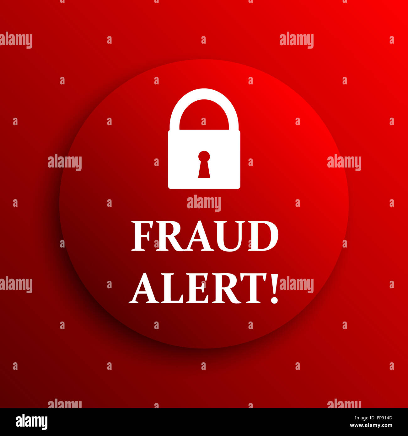 Fraud alert icon. Internet button on white background Stock Photo - Alamy