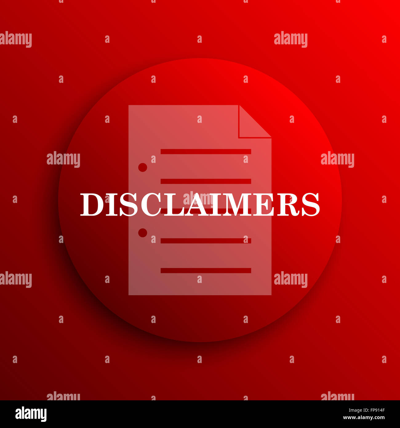 Disclaimers icon. Internet button on white background Stock Photo - Alamy