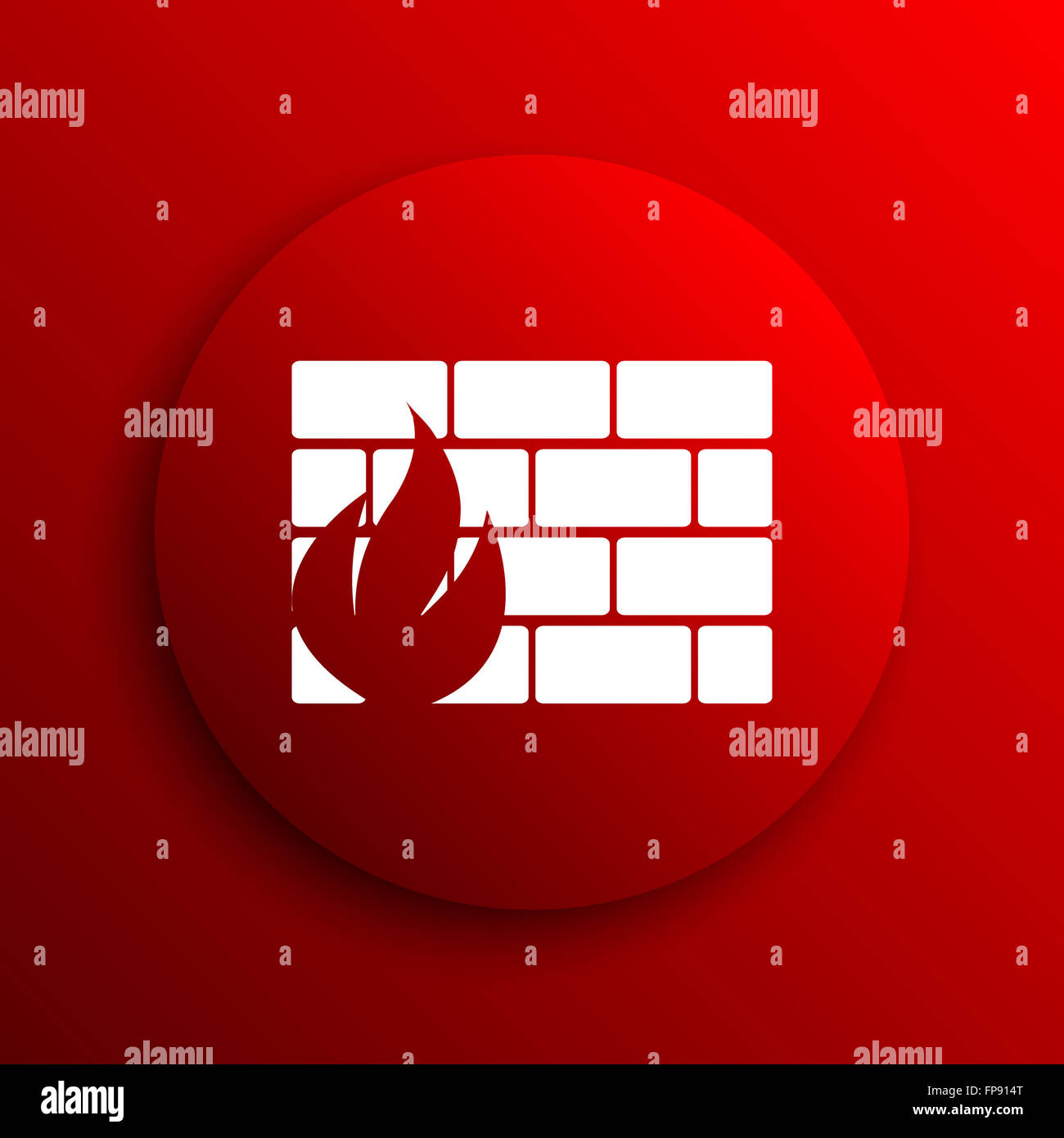 Firewall icon. Internet button on white background Stock Photo - Alamy