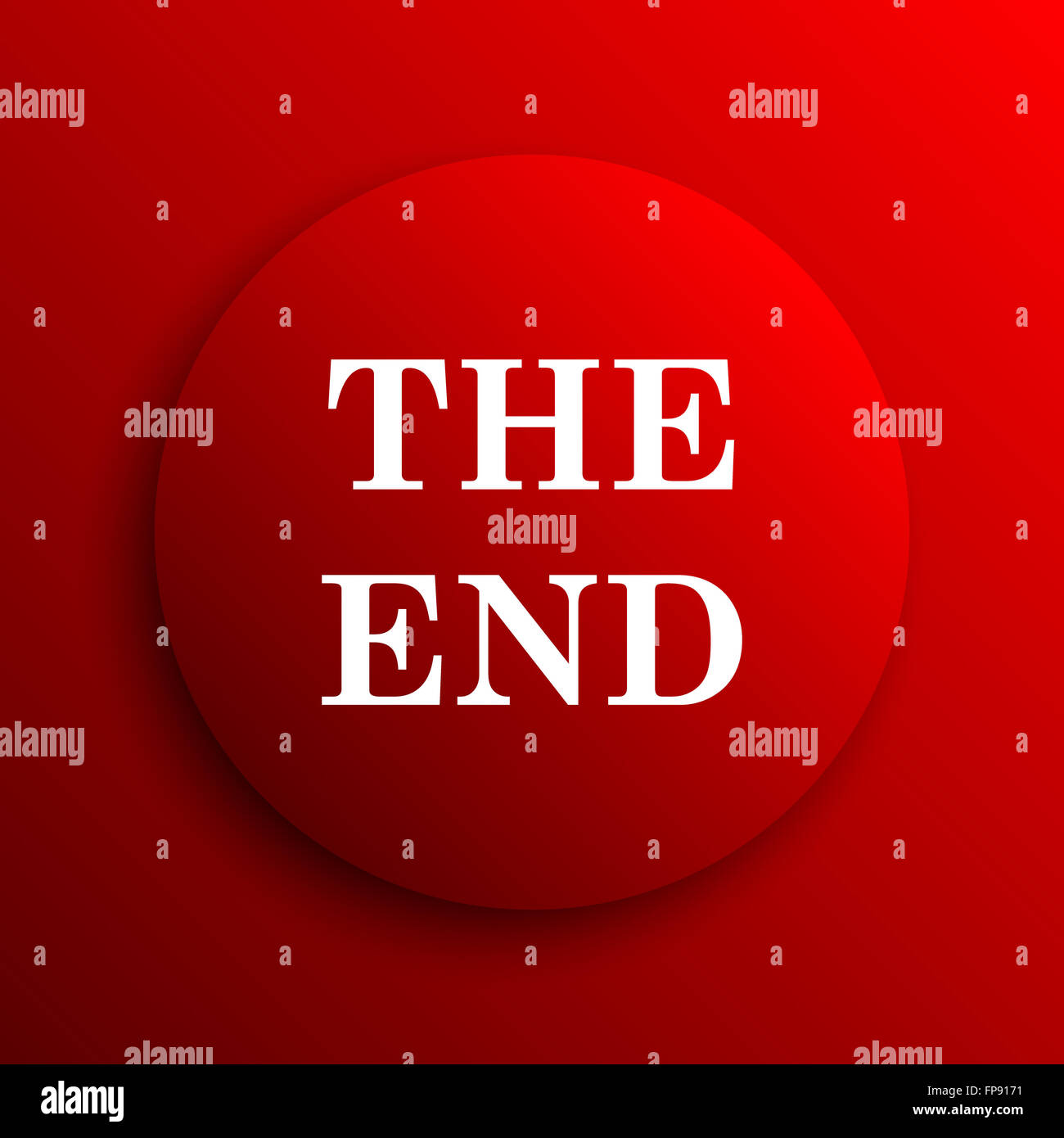 The End icon. Internet button on white background Stock Photo - Alamy