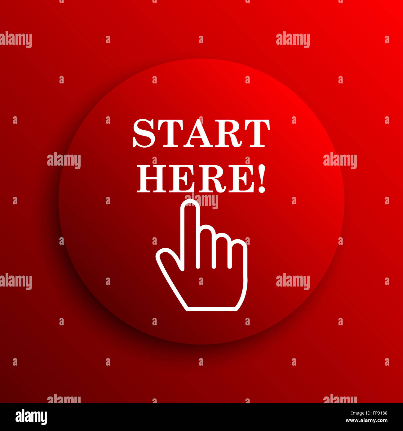 Start here icon. Internet button on white background Stock Photo - Alamy