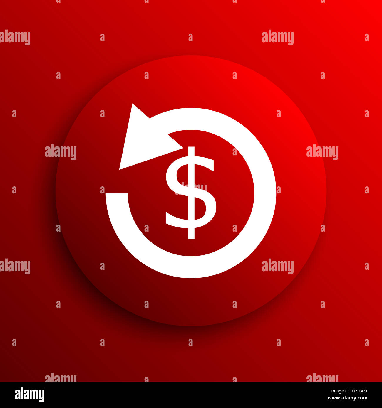 Refund icon. Internet button on white background Stock Photo - Alamy