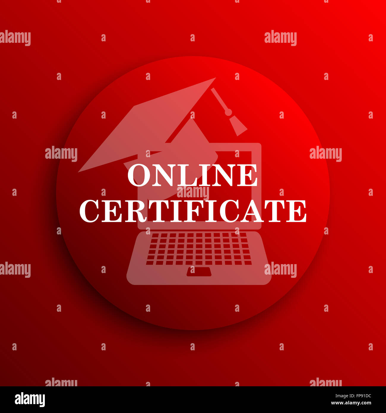 Online certificate icon. Internet button on white background Stock ...