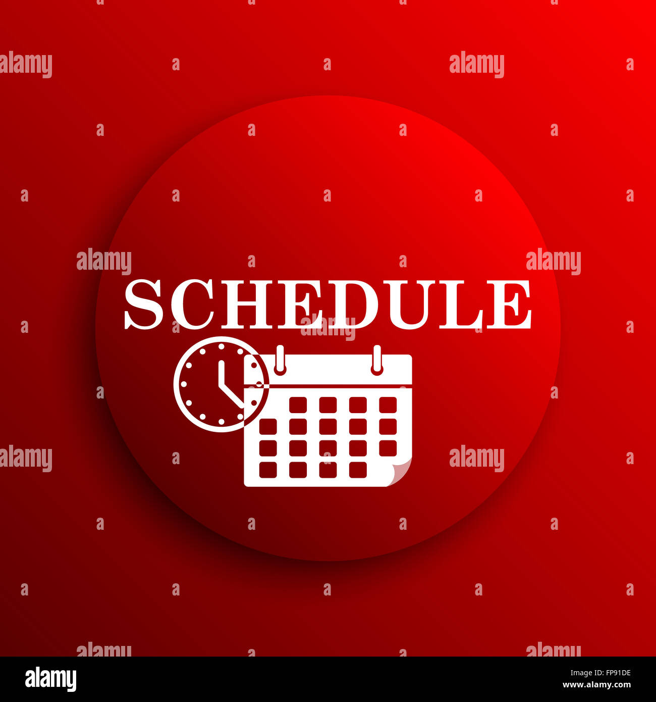 Schedule icon. Internet button on white background Stock Photo - Alamy