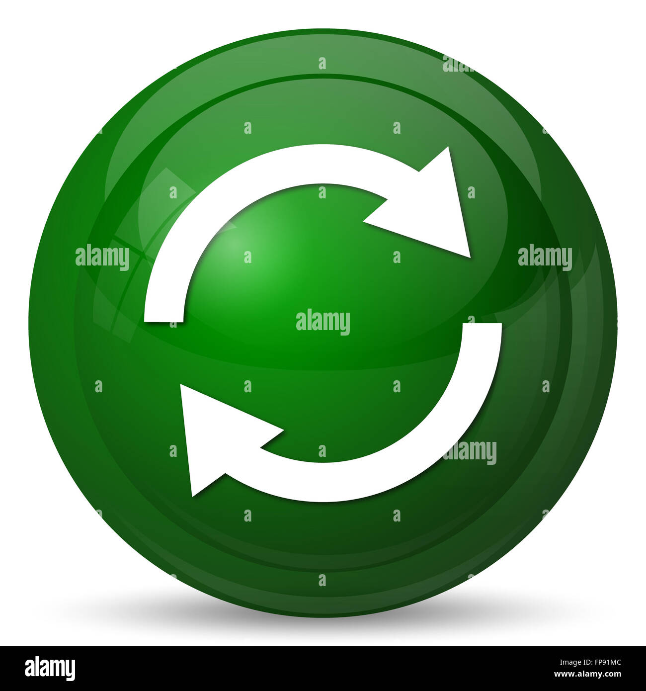 Reload two arrows icon. Internet button on white background Stock Photo ...