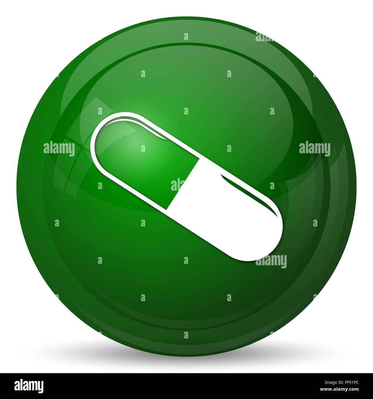 Pill icon. Internet button on white background Stock Photo - Alamy