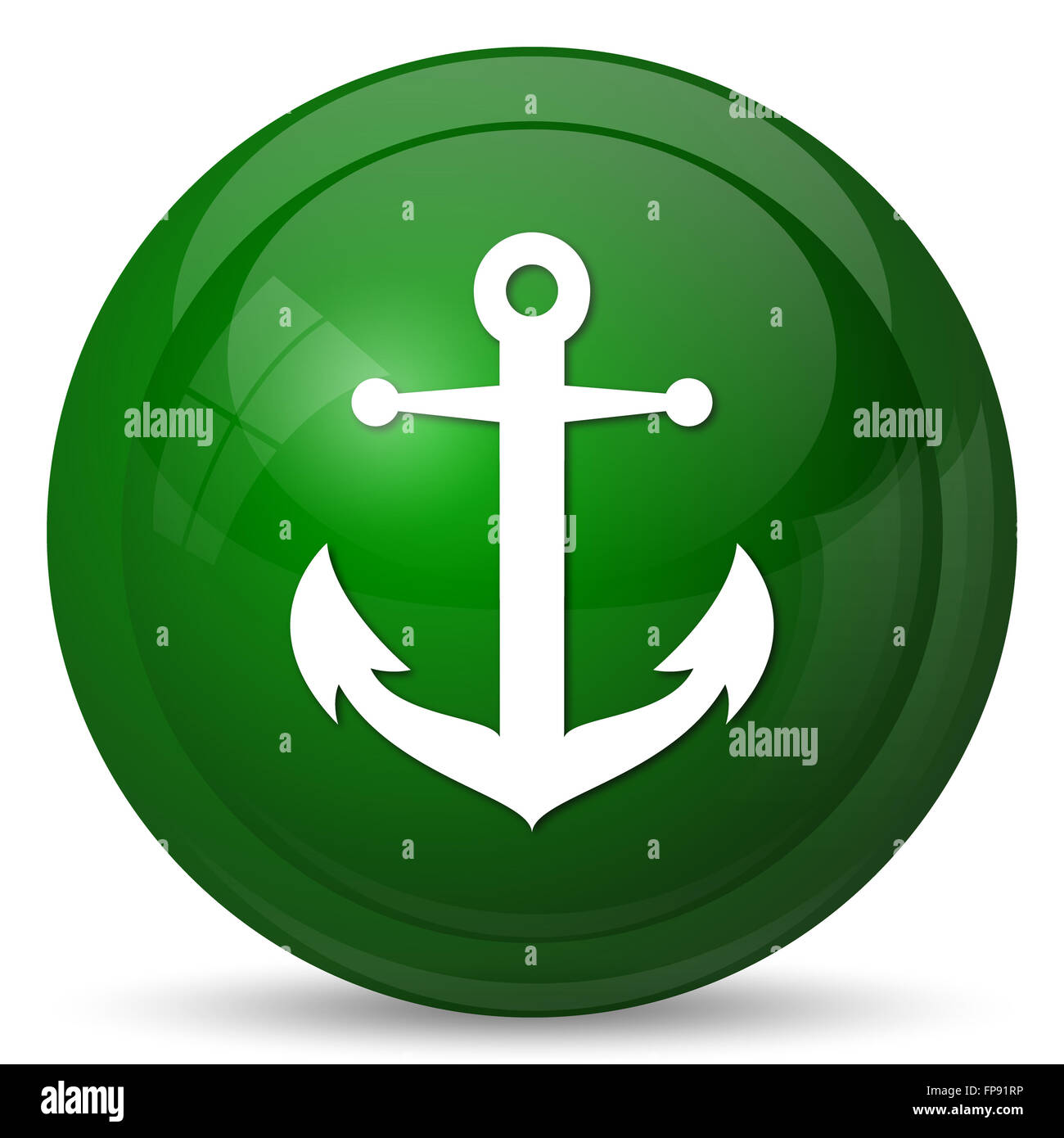 Anchor icon. Internet button on white background Stock Photo - Alamy