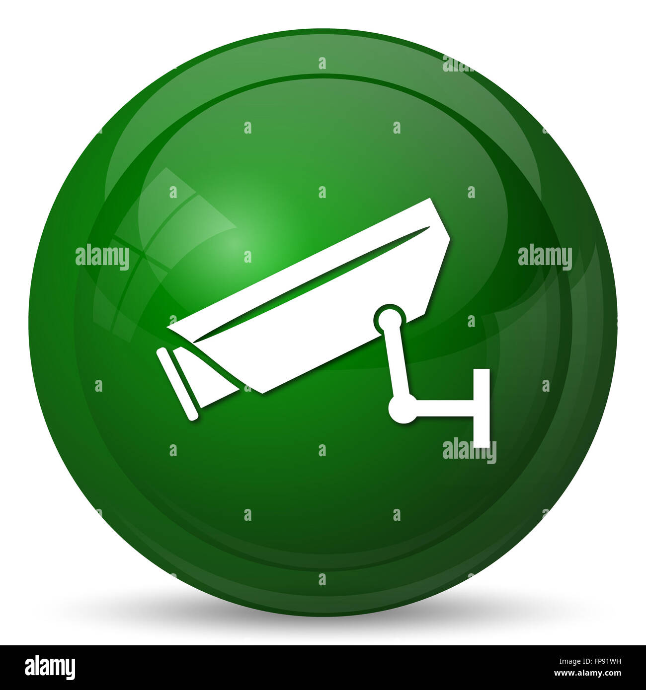 Surveillance camera icon. Internet button on white background Stock ...