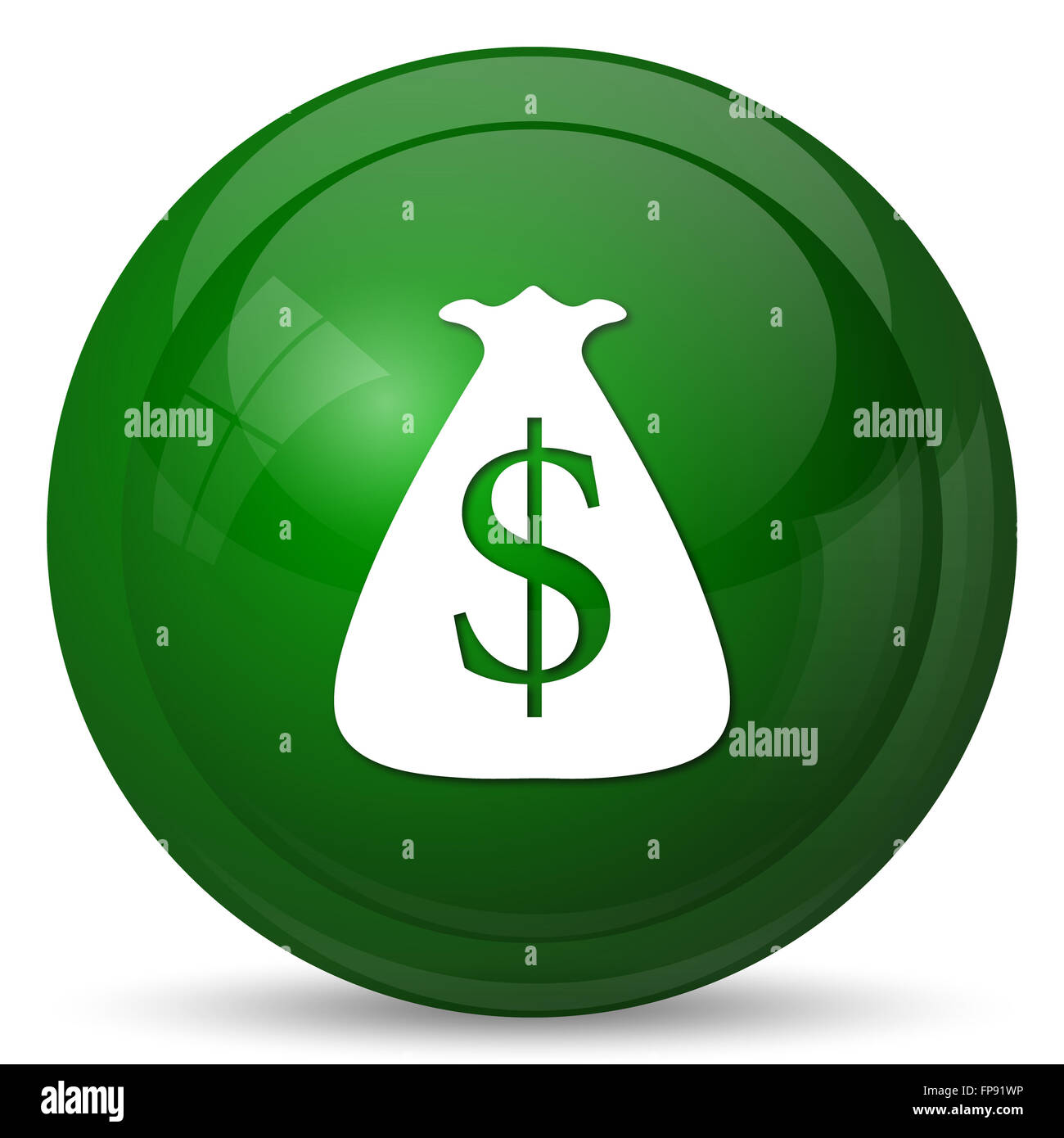 Dollar sack icon. Internet button on white background Stock Photo - Alamy