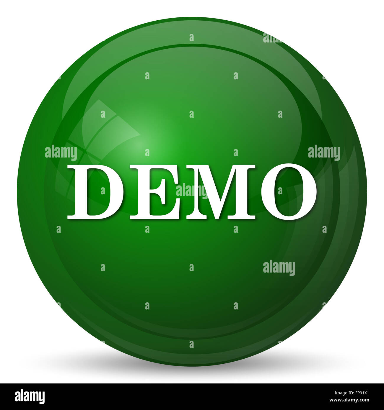 Demo icon. Internet button on white background Stock Photo - Alamy