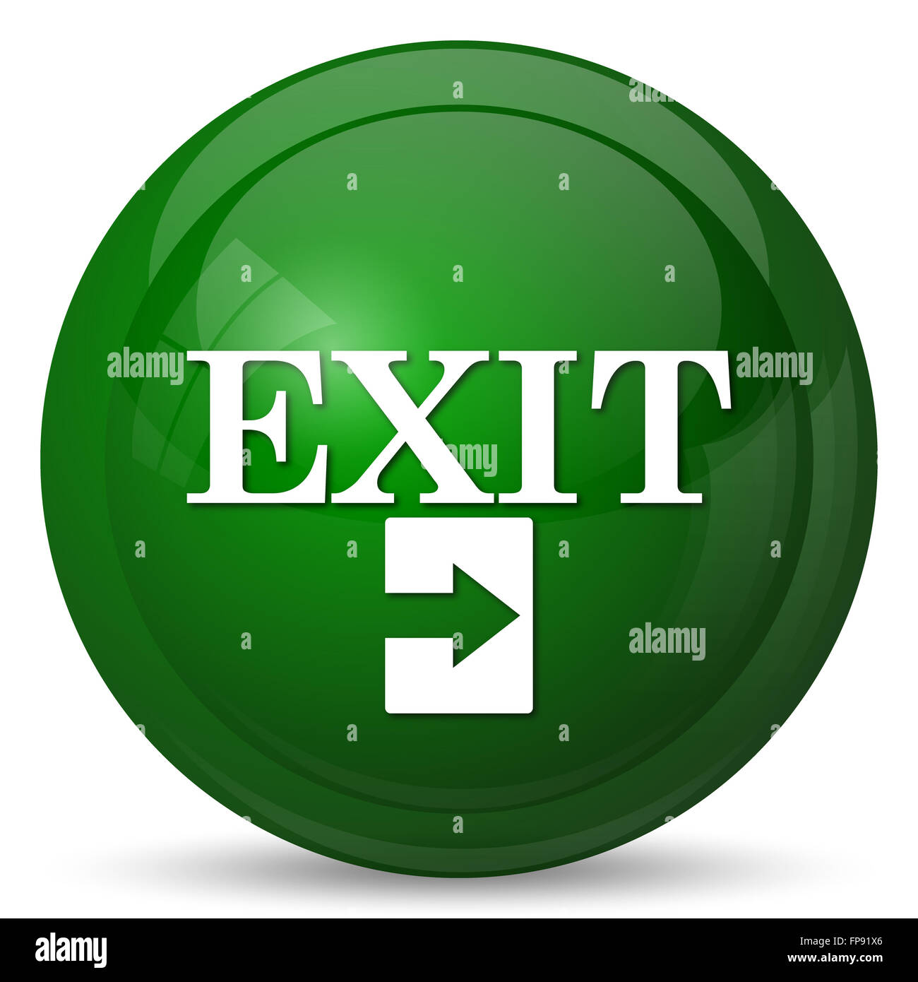 Exit icon. Internet button on white background Stock Photo - Alamy