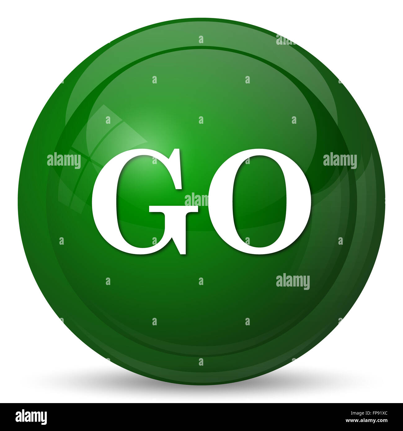 GO icon. Internet button on white background Stock Photo - Alamy