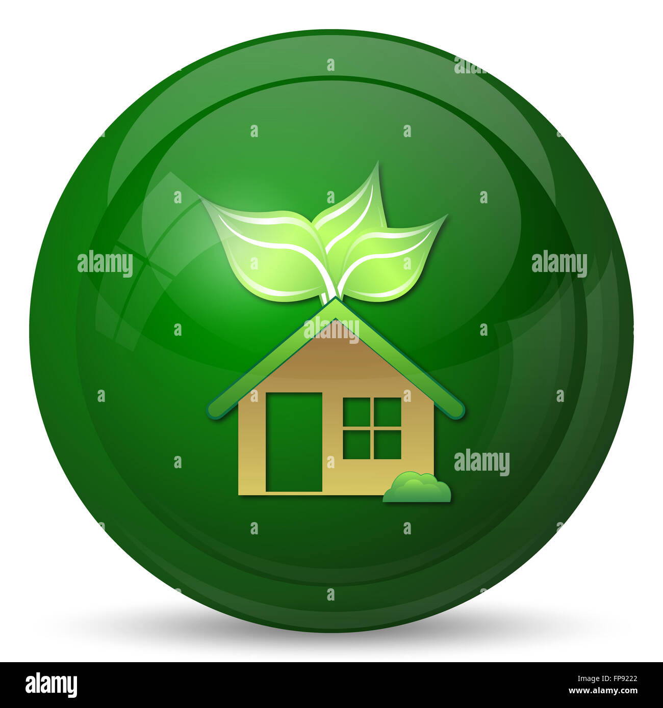 Eco house icon. Internet button on white background Stock Photo - Alamy