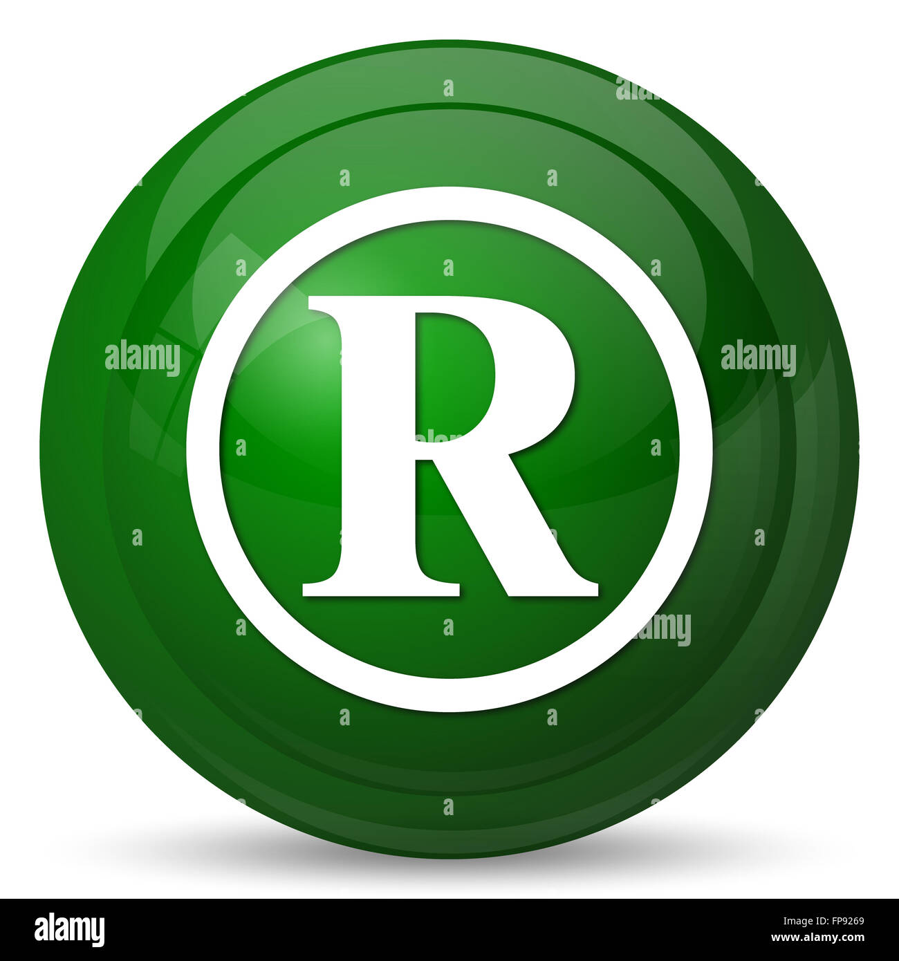 Registered mark icon. Internet button on white background Stock Photo ...