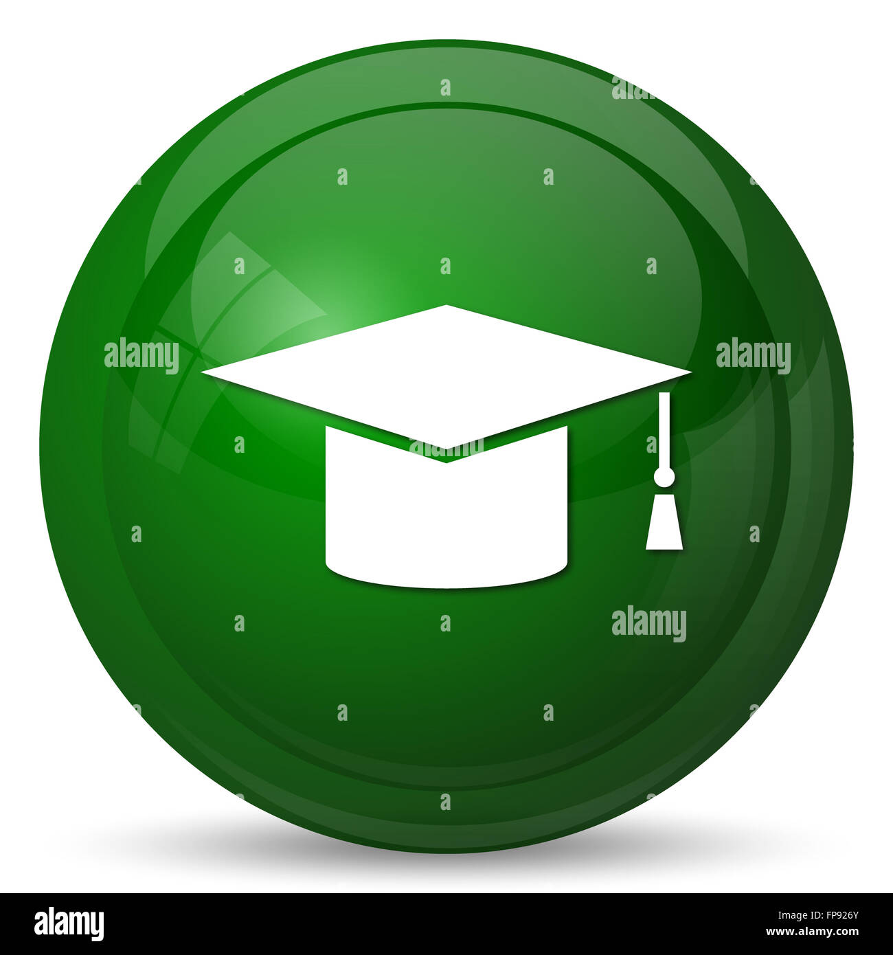 Graduation icon. Internet button on white background Stock Photo - Alamy