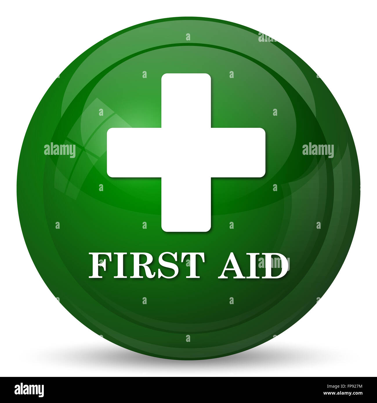 First aid icon. Internet button on white background Stock Photo - Alamy