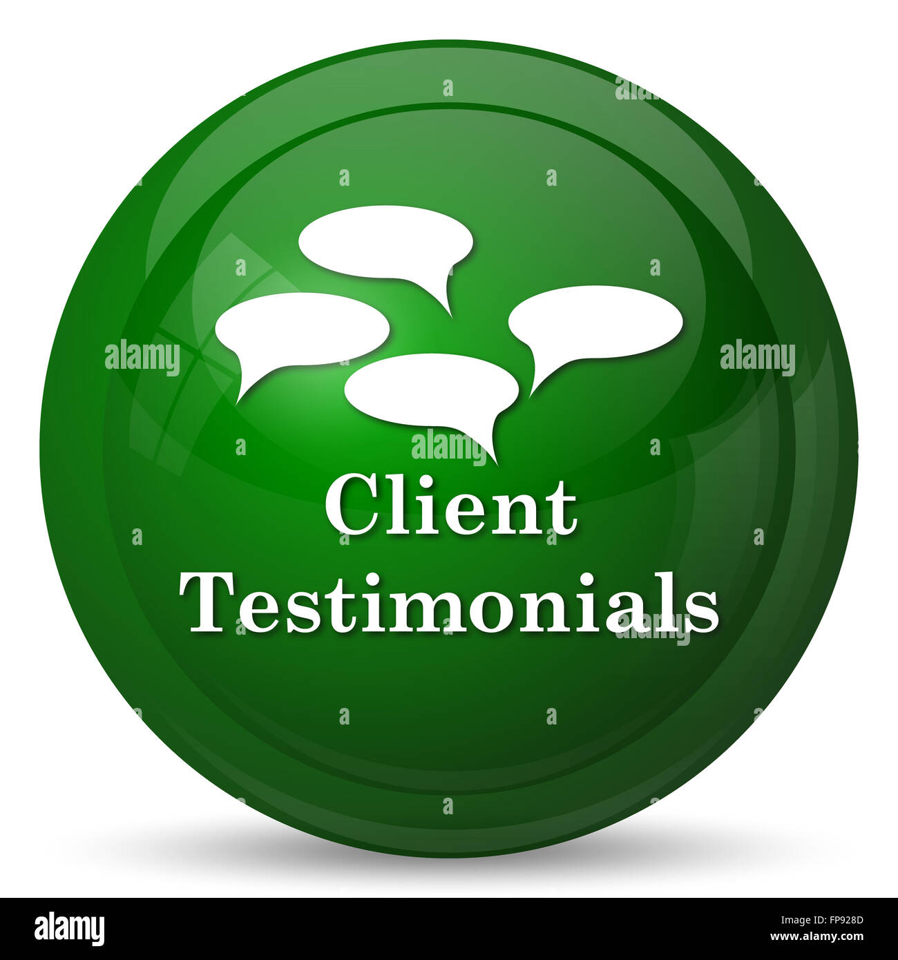 Client testimonials icon. Internet button on white background Stock ...