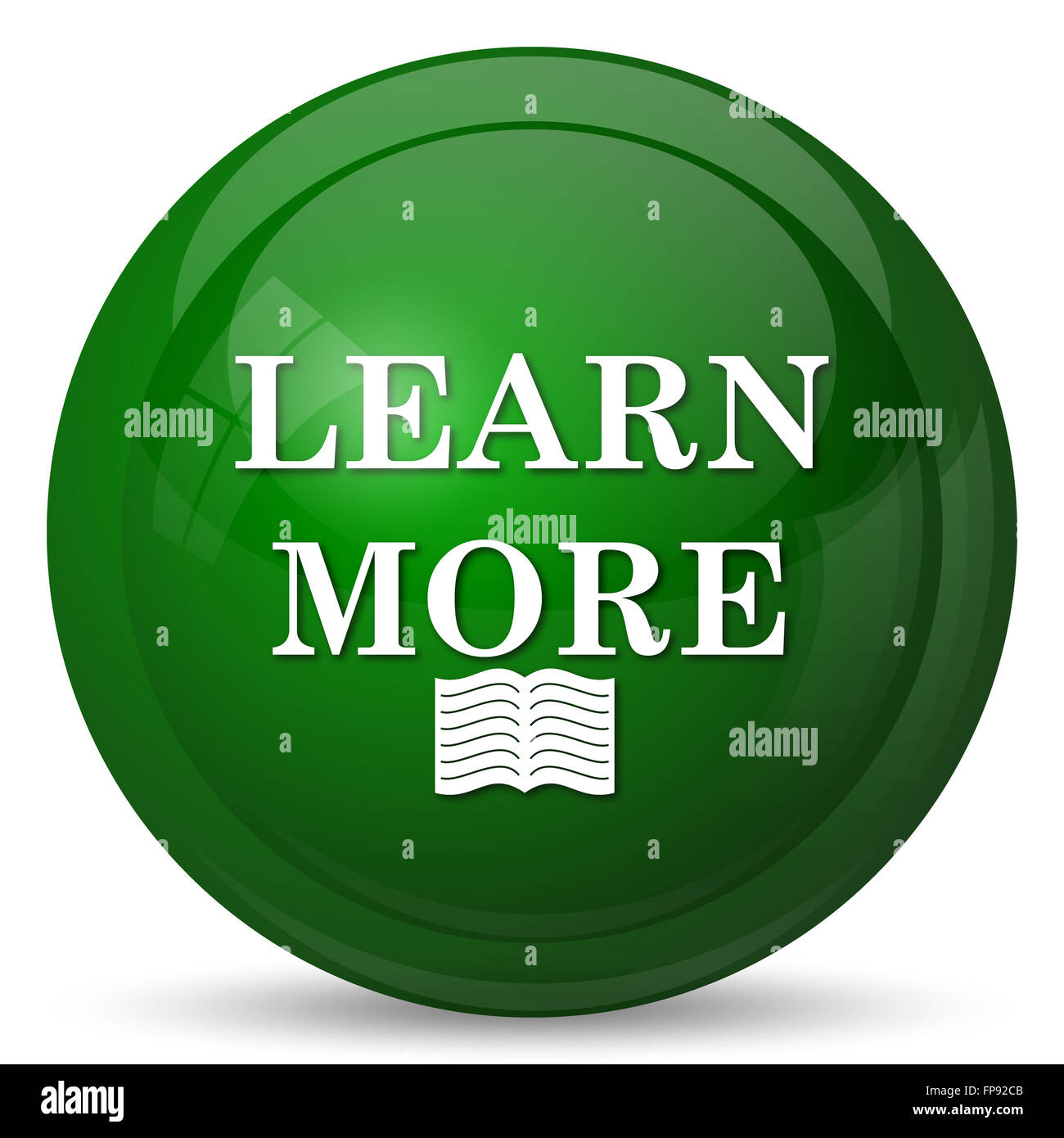 Learn more icon. Internet button on white background Stock Photo - Alamy