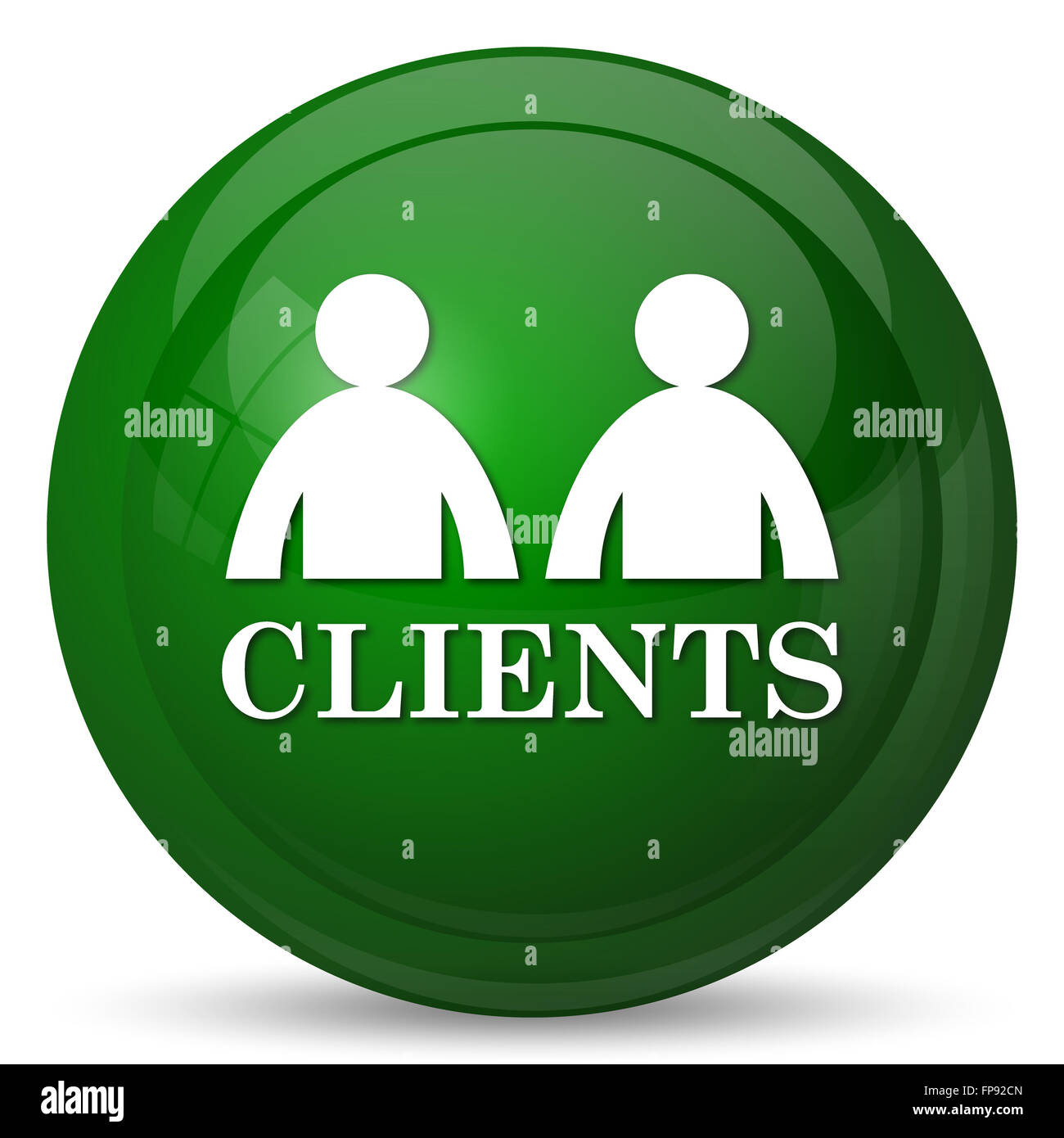 Clients icon. Internet button on white background Stock Photo - Alamy