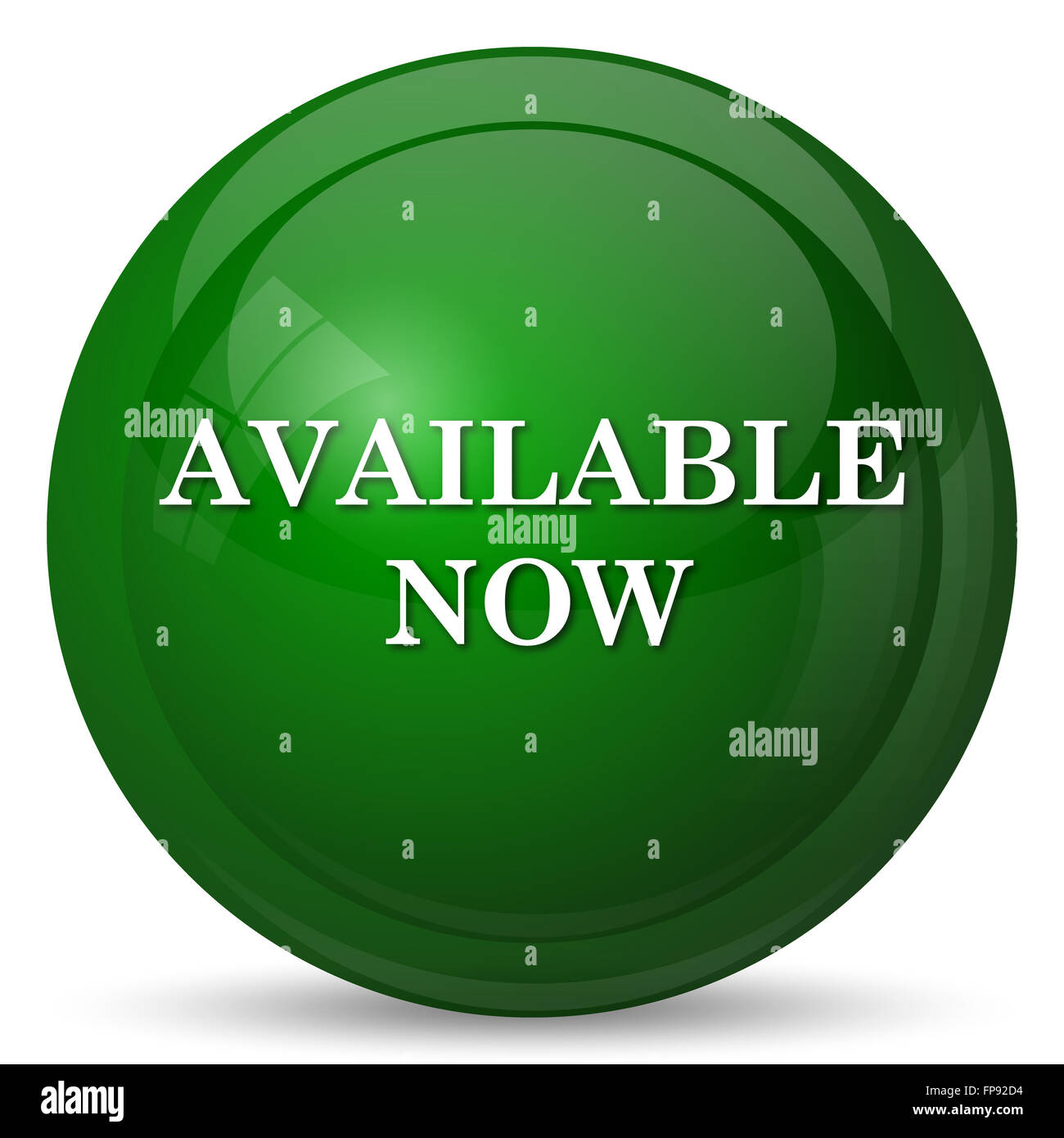 Available now icon. Internet button on white background Stock Photo - Alamy