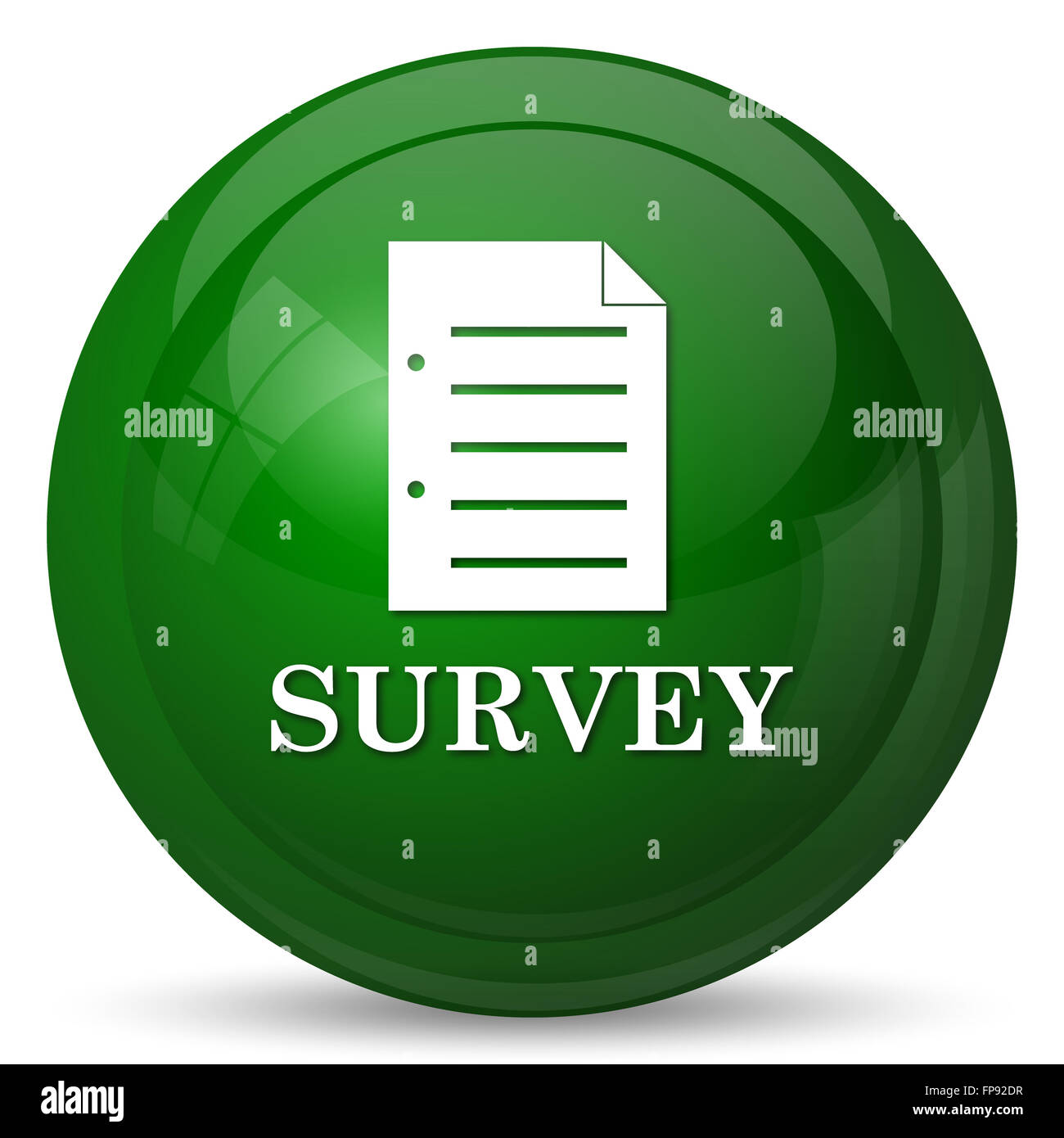 Survey icon. Internet button on white background Stock Photo - Alamy