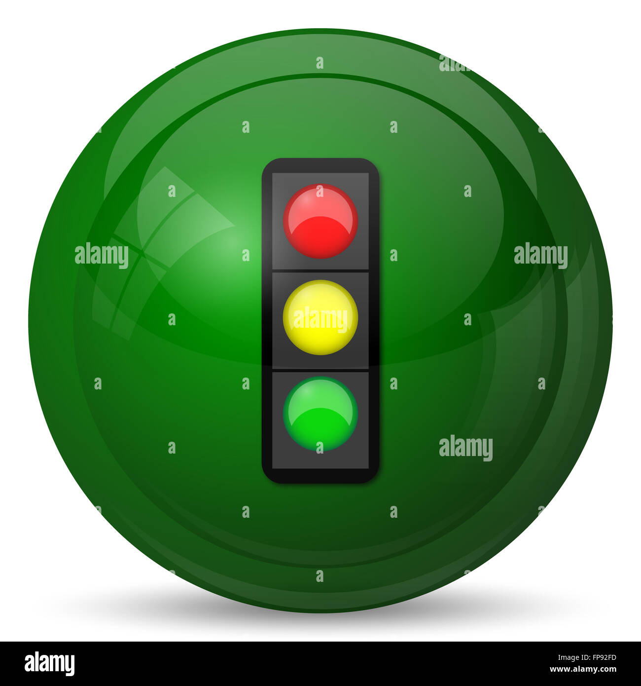 Traffic light icon. Internet button on white background Stock Photo - Alamy