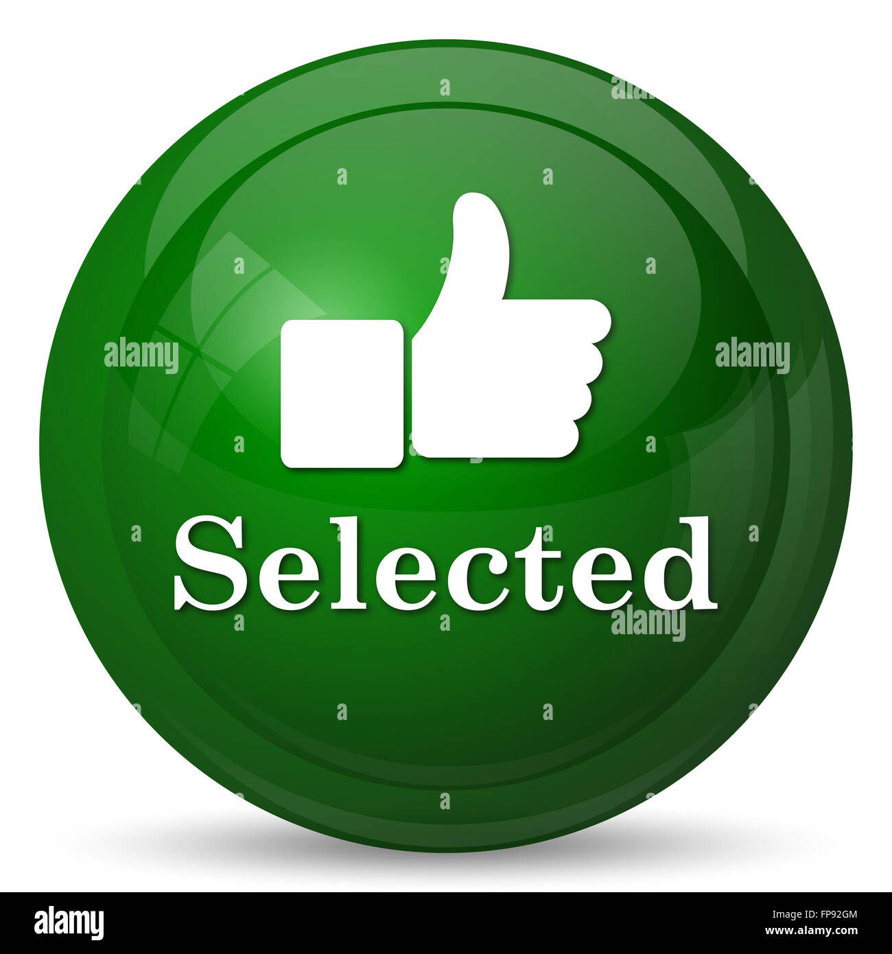 Selected icon. Internet button on white background Stock Photo - Alamy
