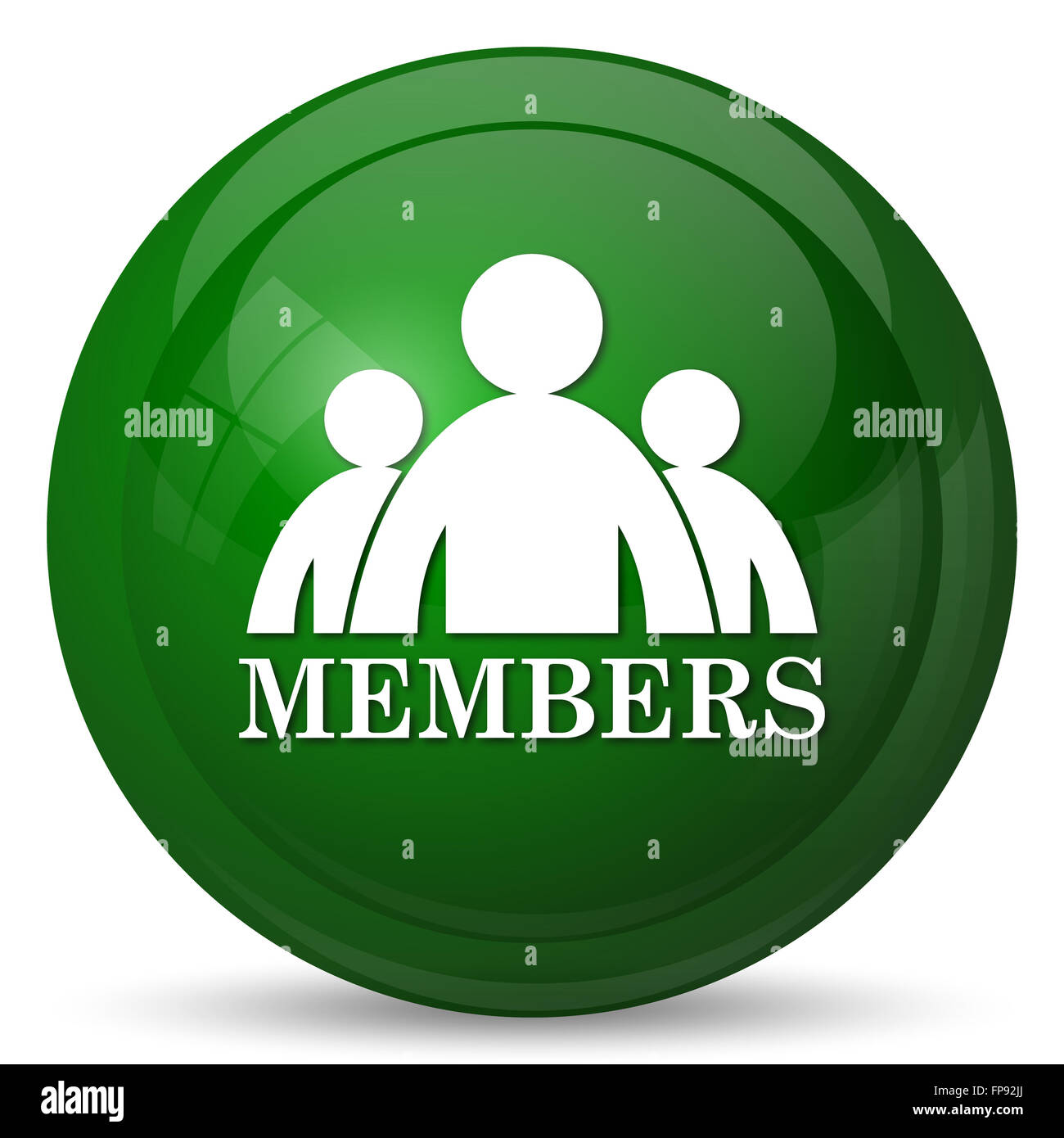 Members icon. Internet button on white background Stock Photo - Alamy