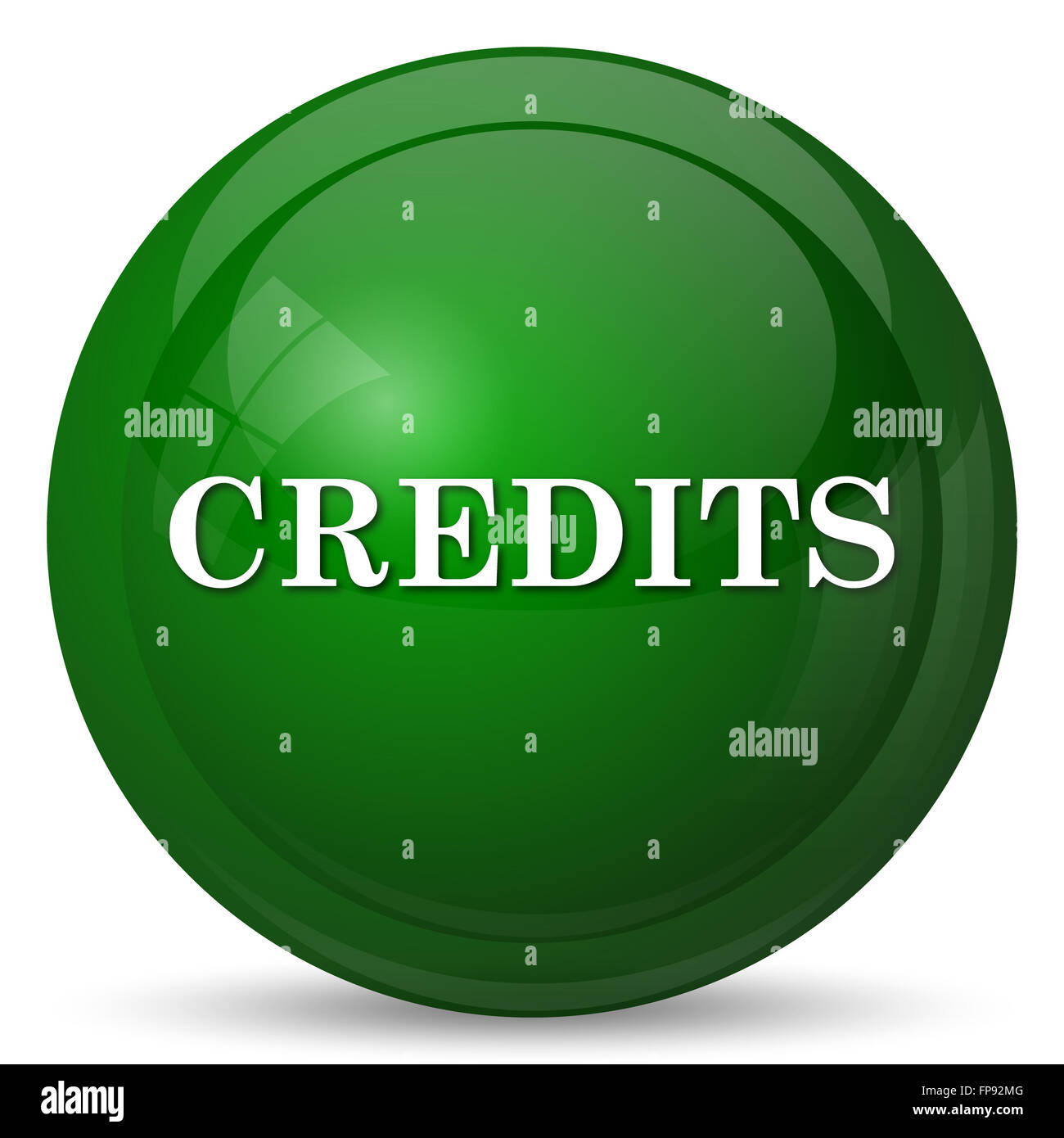 Credits icon. Internet button on white background Stock Photo - Alamy