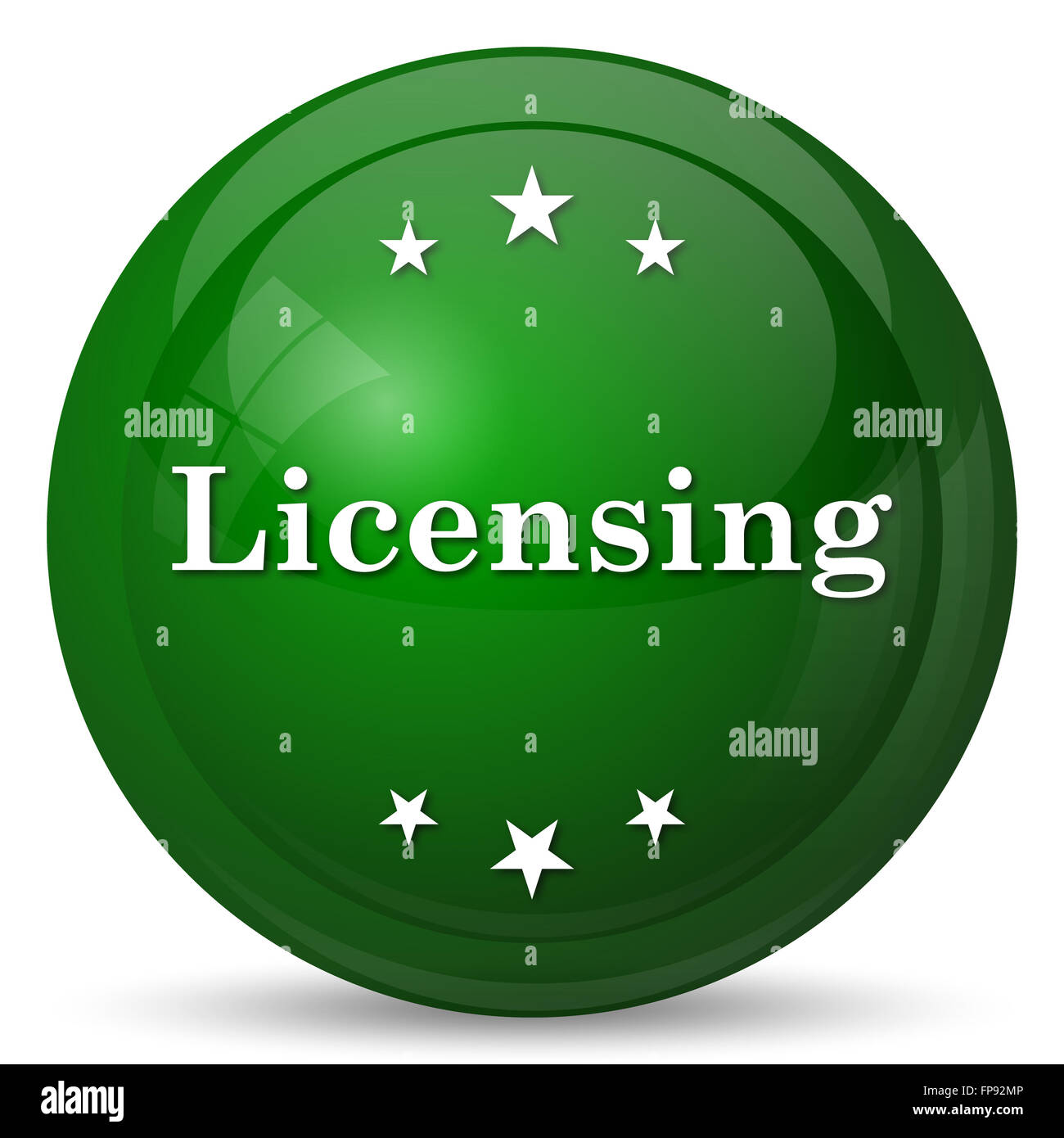 Licensing icon. Internet button on white background Stock Photo - Alamy