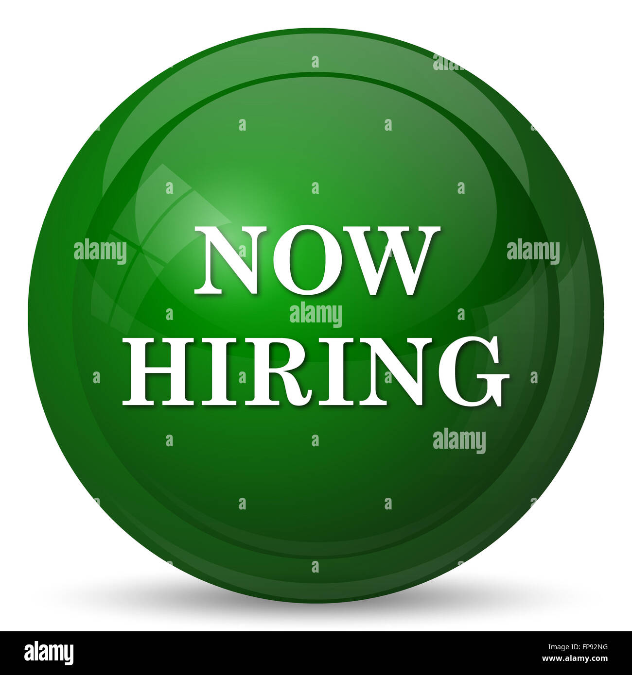 Now hiring icon. Internet button on white background Stock Photo - Alamy