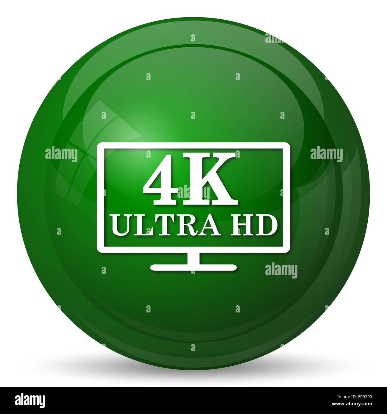 4K ultra HD icon. Internet button on white background Stock Photo - Alamy