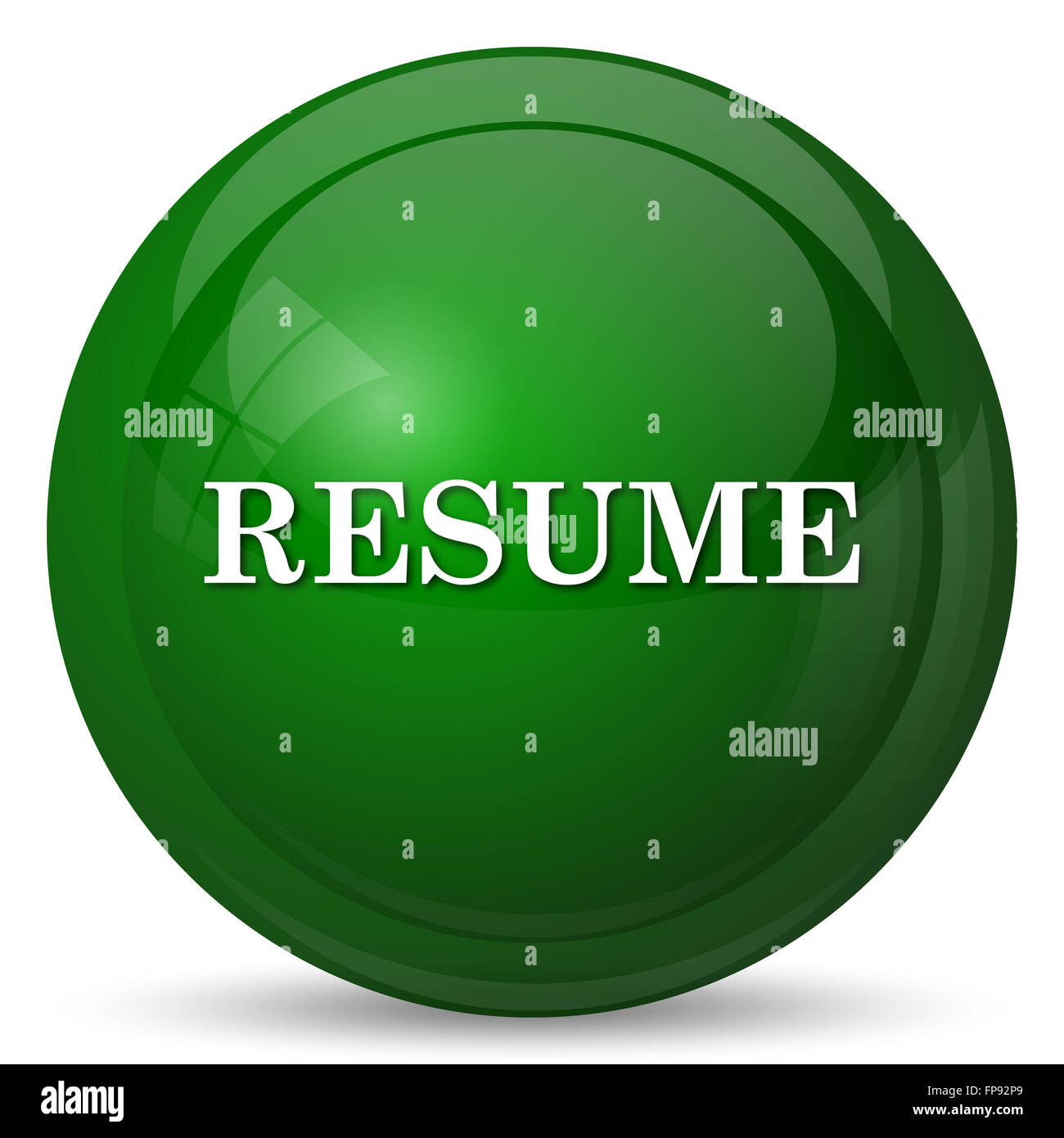 Resume icon. Internet button on white background Stock Photo - Alamy