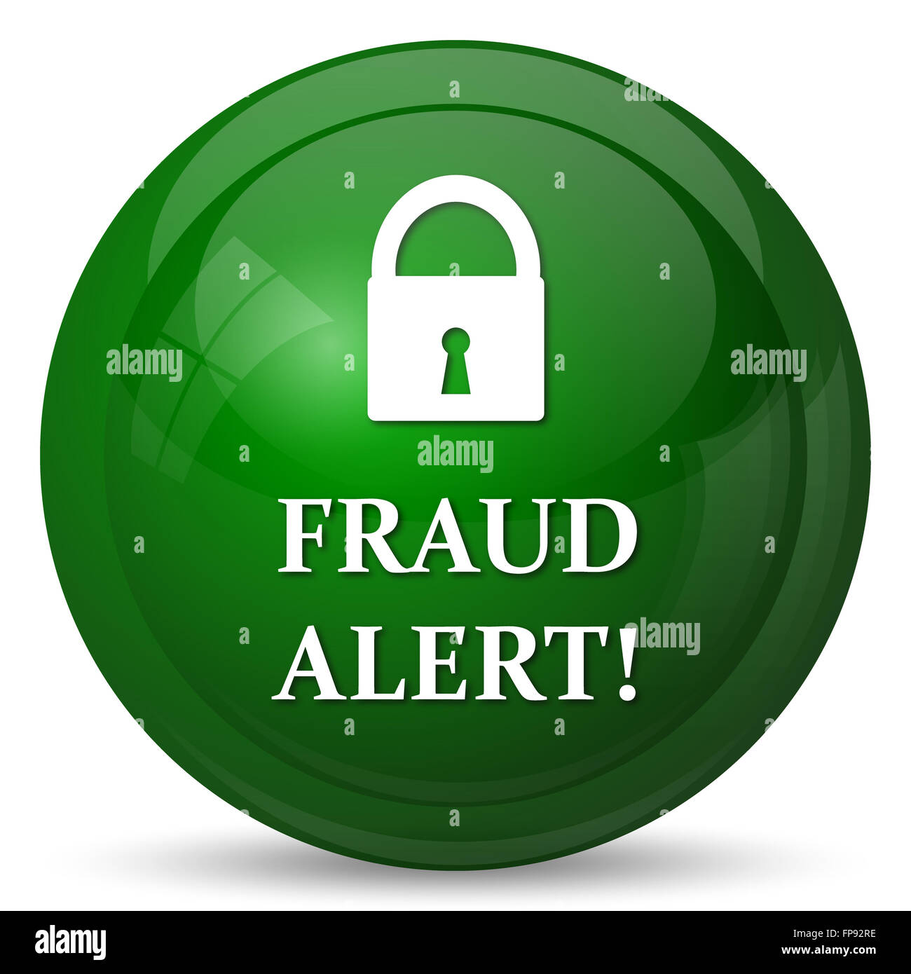 Fraud alert icon. Internet button on white background Stock Photo - Alamy