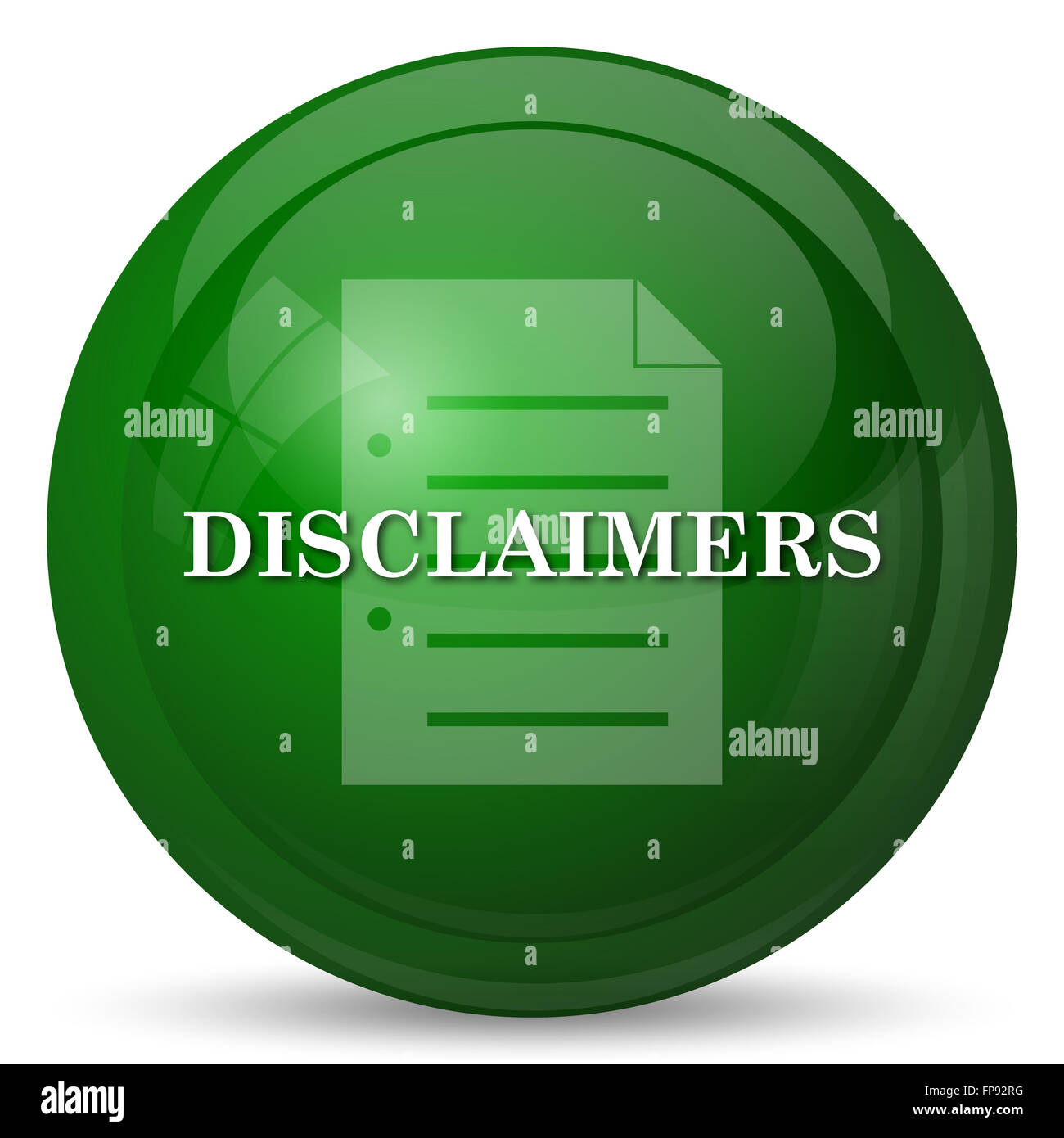 Disclaimers icon. Internet button on white background Stock Photo - Alamy