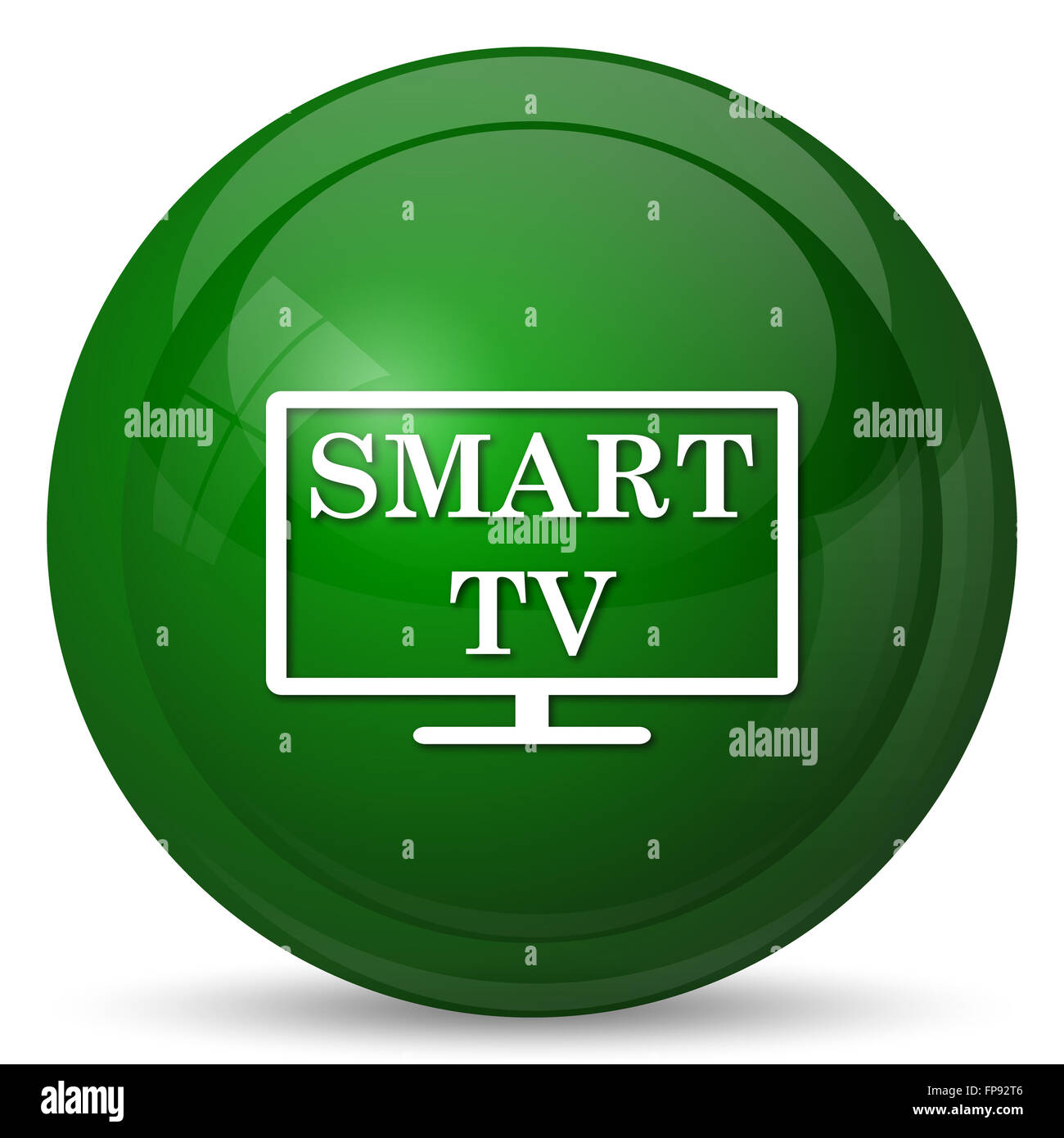 Smart tv icon. Internet button on white background Stock Photo - Alamy