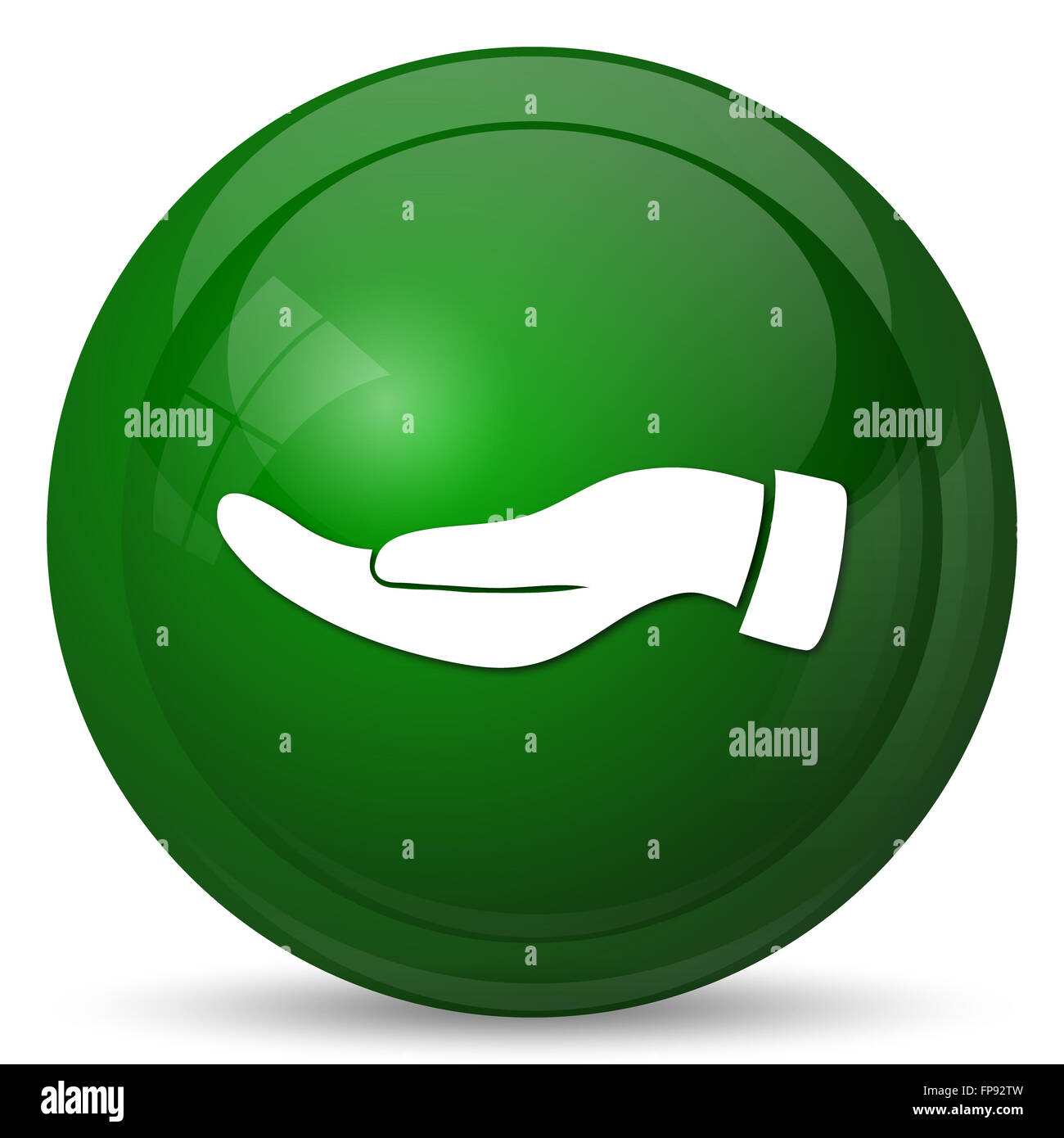 Hand icon. Internet button on white background Stock Photo - Alamy