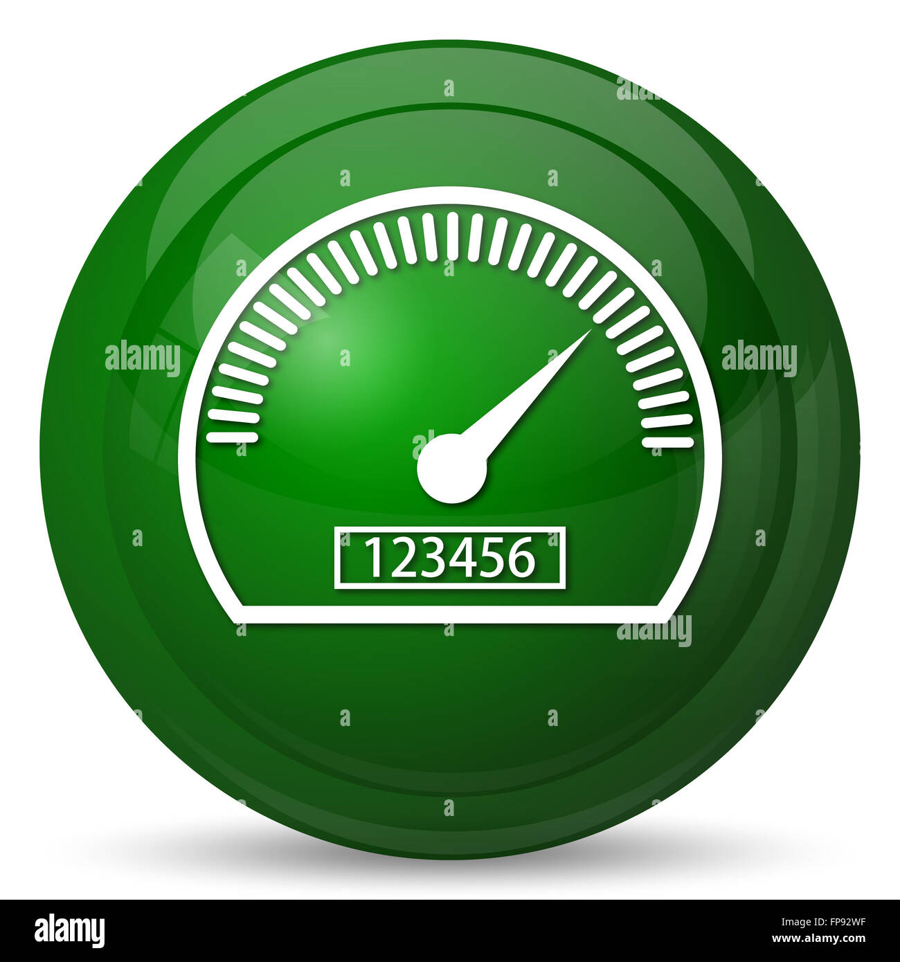 Speedometer icon. Internet button on white background Stock Photo - Alamy