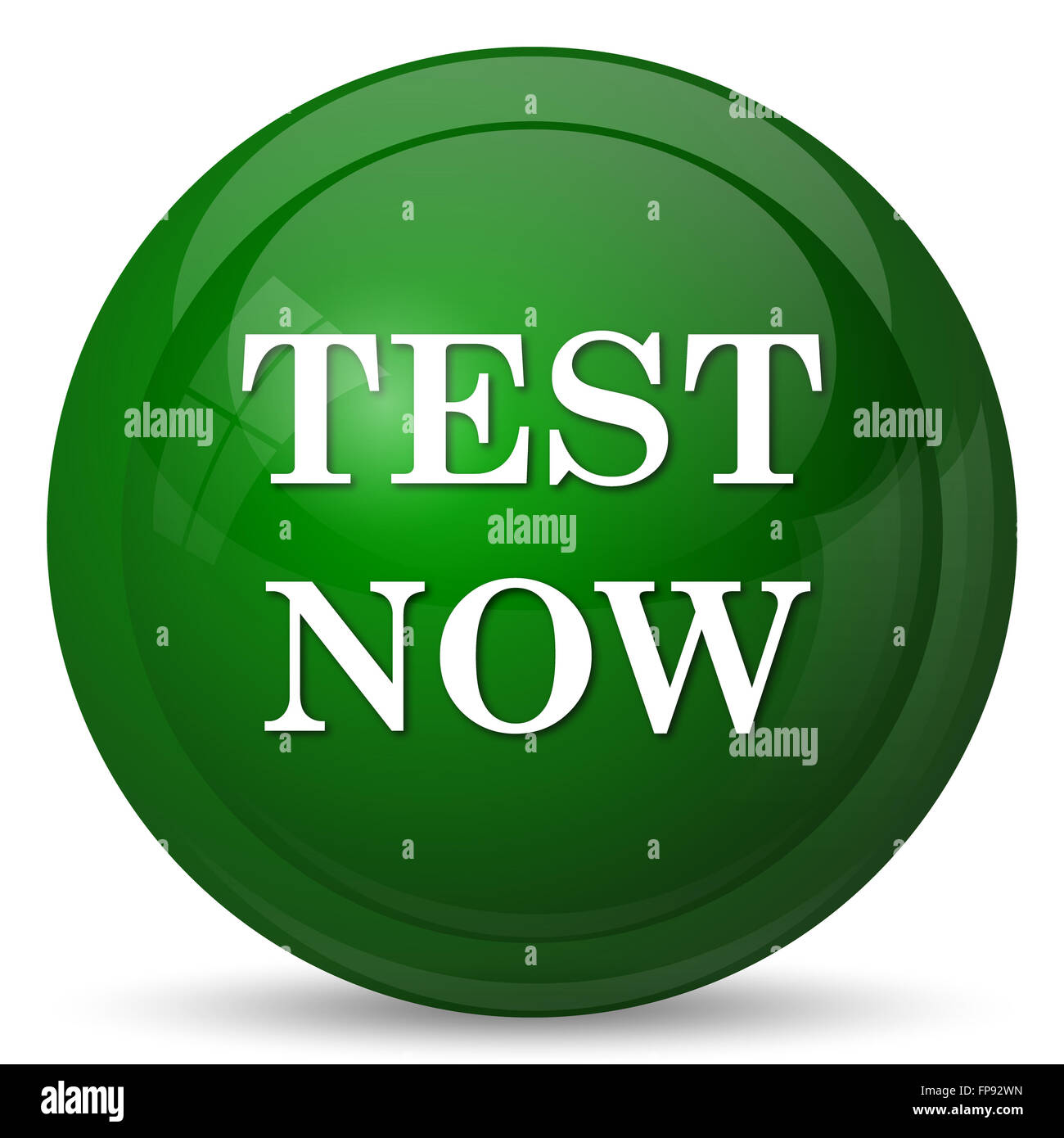 Test now icon. Internet button on white background Stock Photo - Alamy