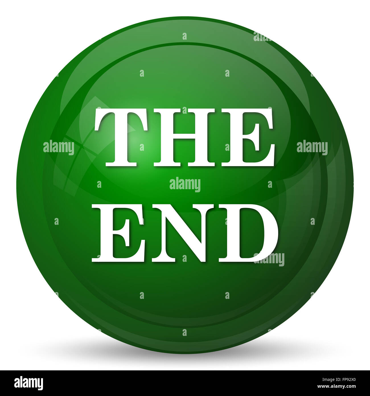 The End icon. Internet button on white background Stock Photo - Alamy