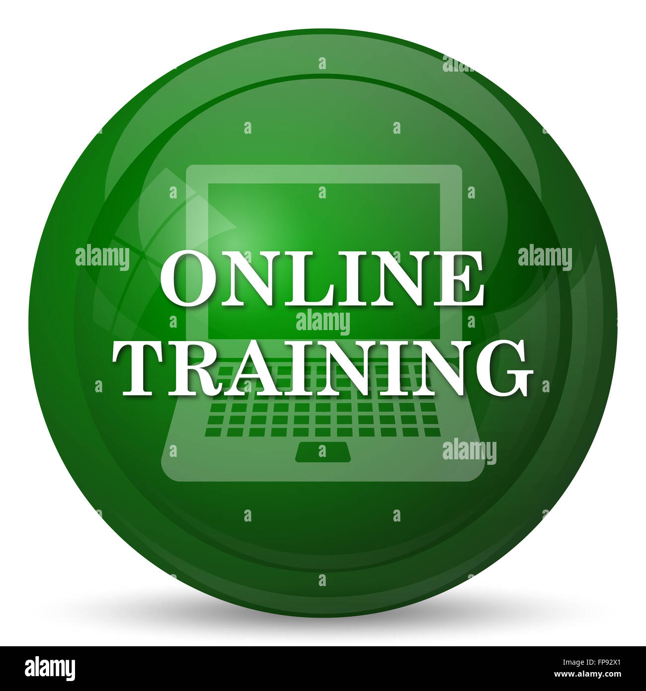 Online training icon. Internet button on white background Stock Photo ...