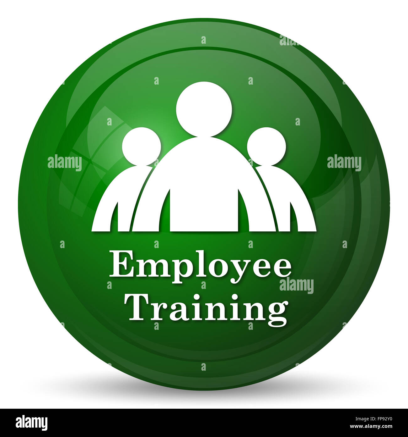Employee training icon. Internet button on white background Stock Photo ...