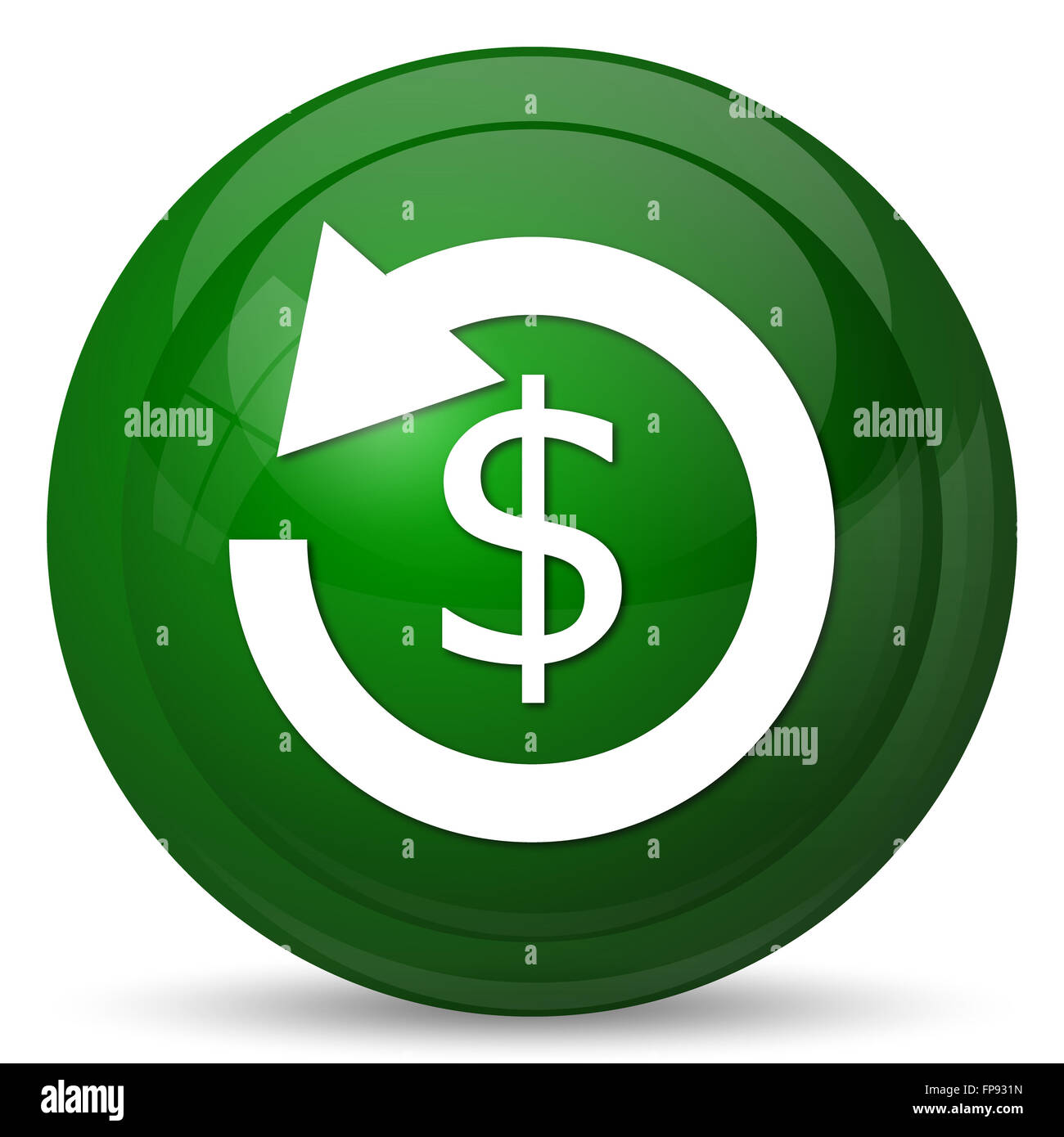 Refund icon. Internet button on white background Stock Photo - Alamy