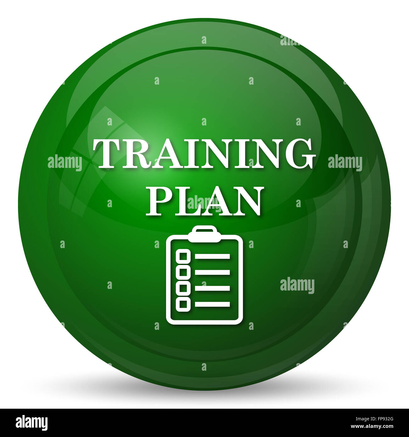 Training plan icon. Internet button on white background Stock Photo - Alamy