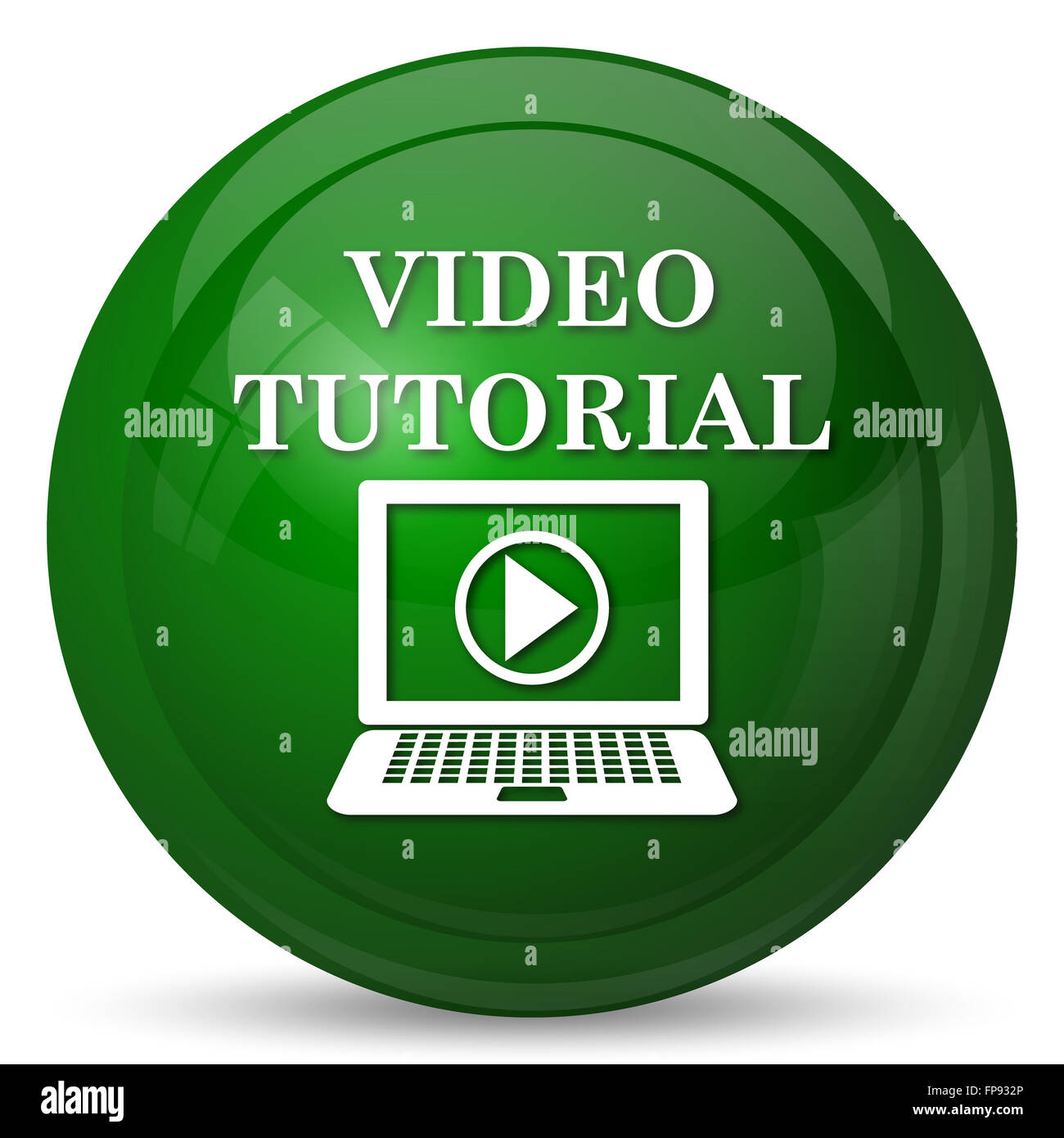 Video tutorial icon. Internet button on white background Stock Photo ...